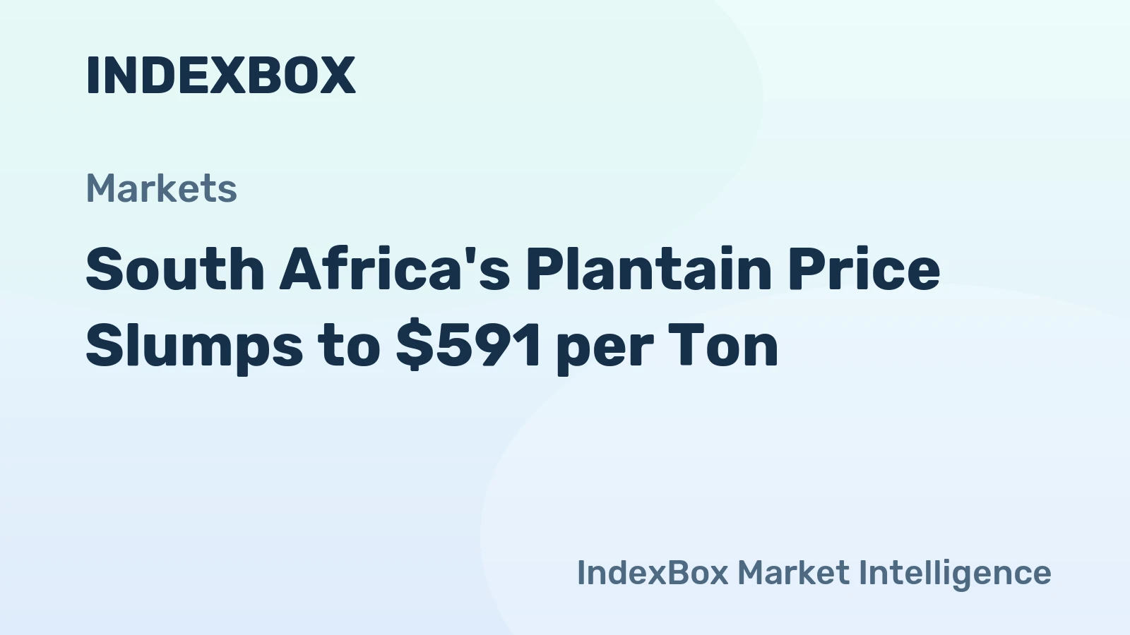 South Africa's Plantain Price Slumps to $591 per Ton