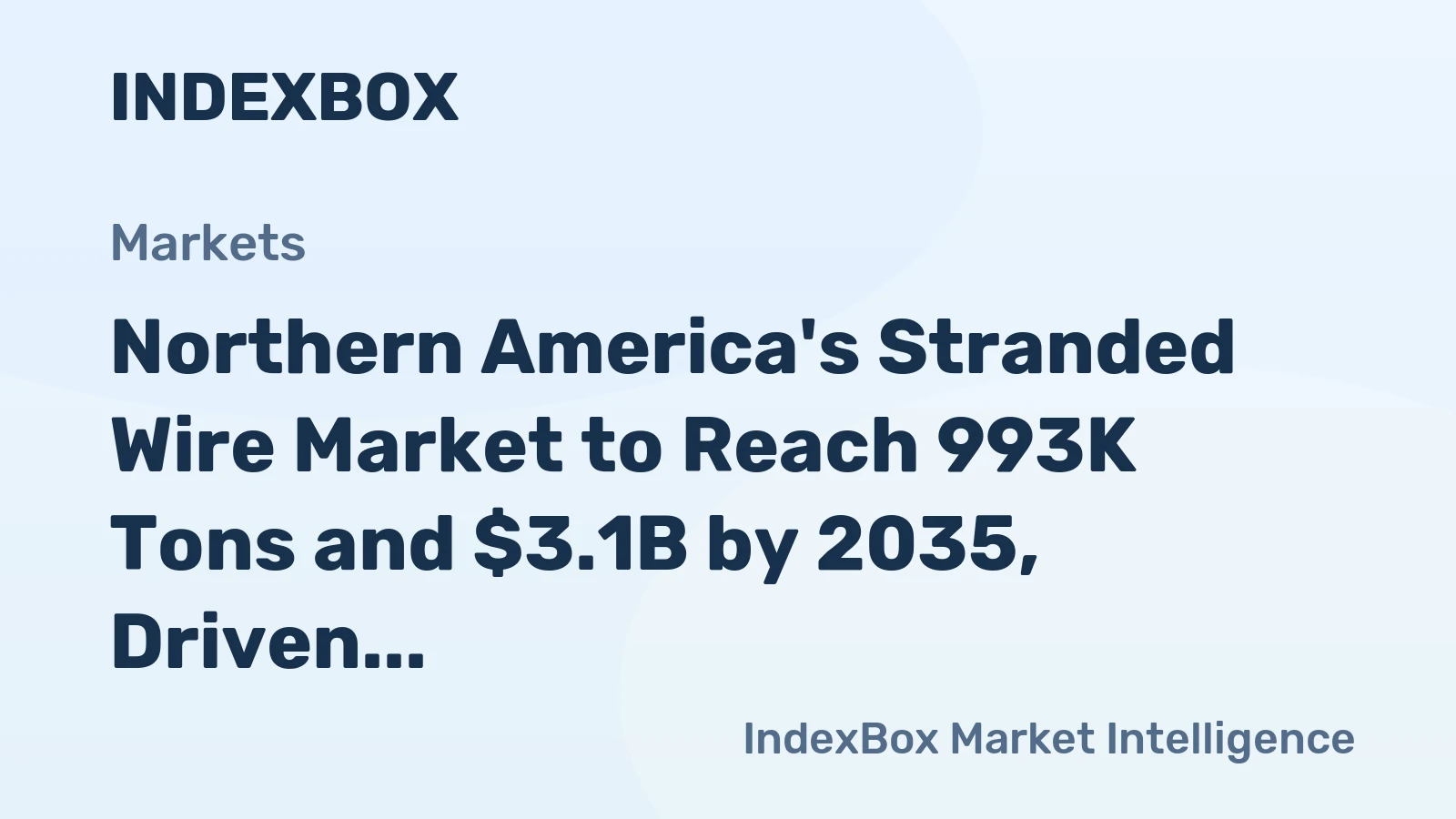 Northern America's Stranded Wire Market to Reach 993K Tons and $3.1B by 2035, Driven by Rising Demand