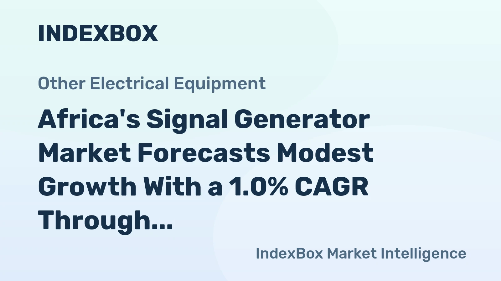 Africa's Signal Generator Market Forecasts Modest Growth With a 1.0% CAGR Through 2035