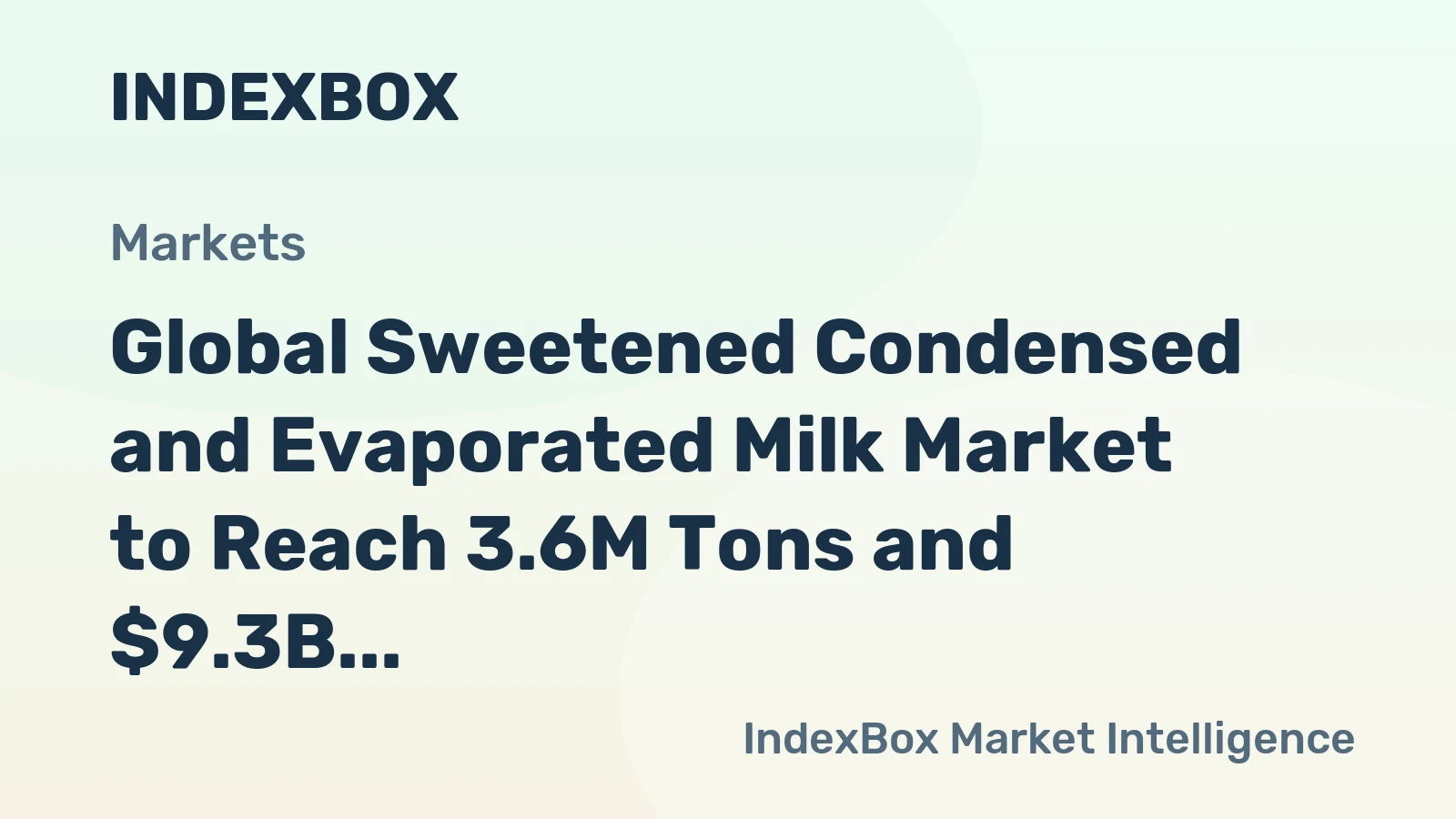 Global Sweetened Condensed and Evaporated Milk Market to Reach 3.6M Tons and $9.3B by 2035