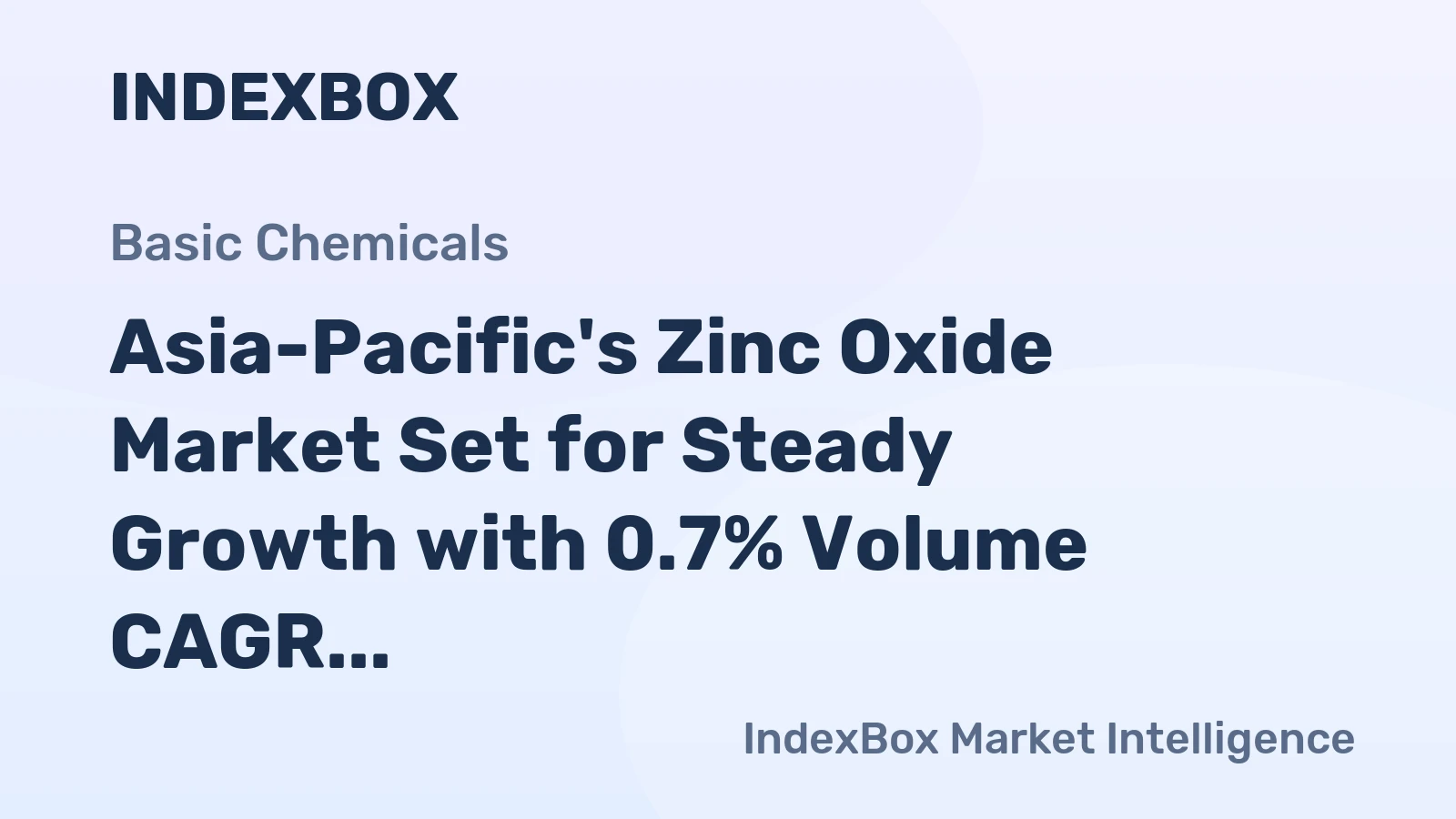 Asia-Pacific's Zinc Oxide Market Set for Steady Growth with 0.7% Volume CAGR Through 2035