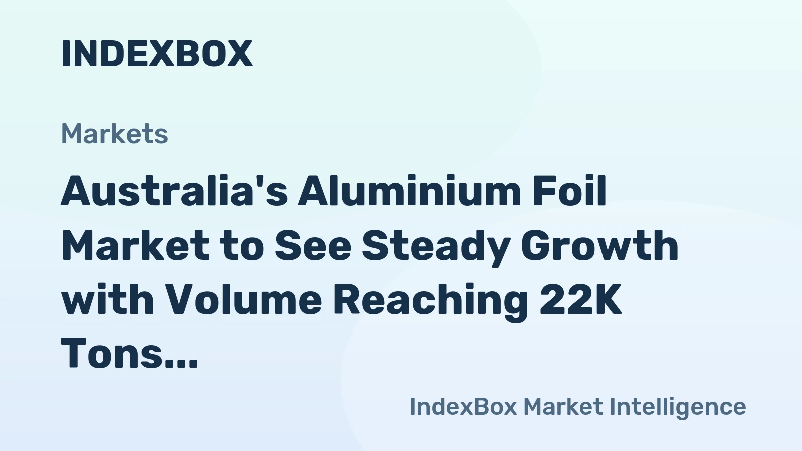 Australia's Aluminium Foil Market to See Steady Growth with Volume Reaching 22K Tons and Value Reaching $143M by 2035