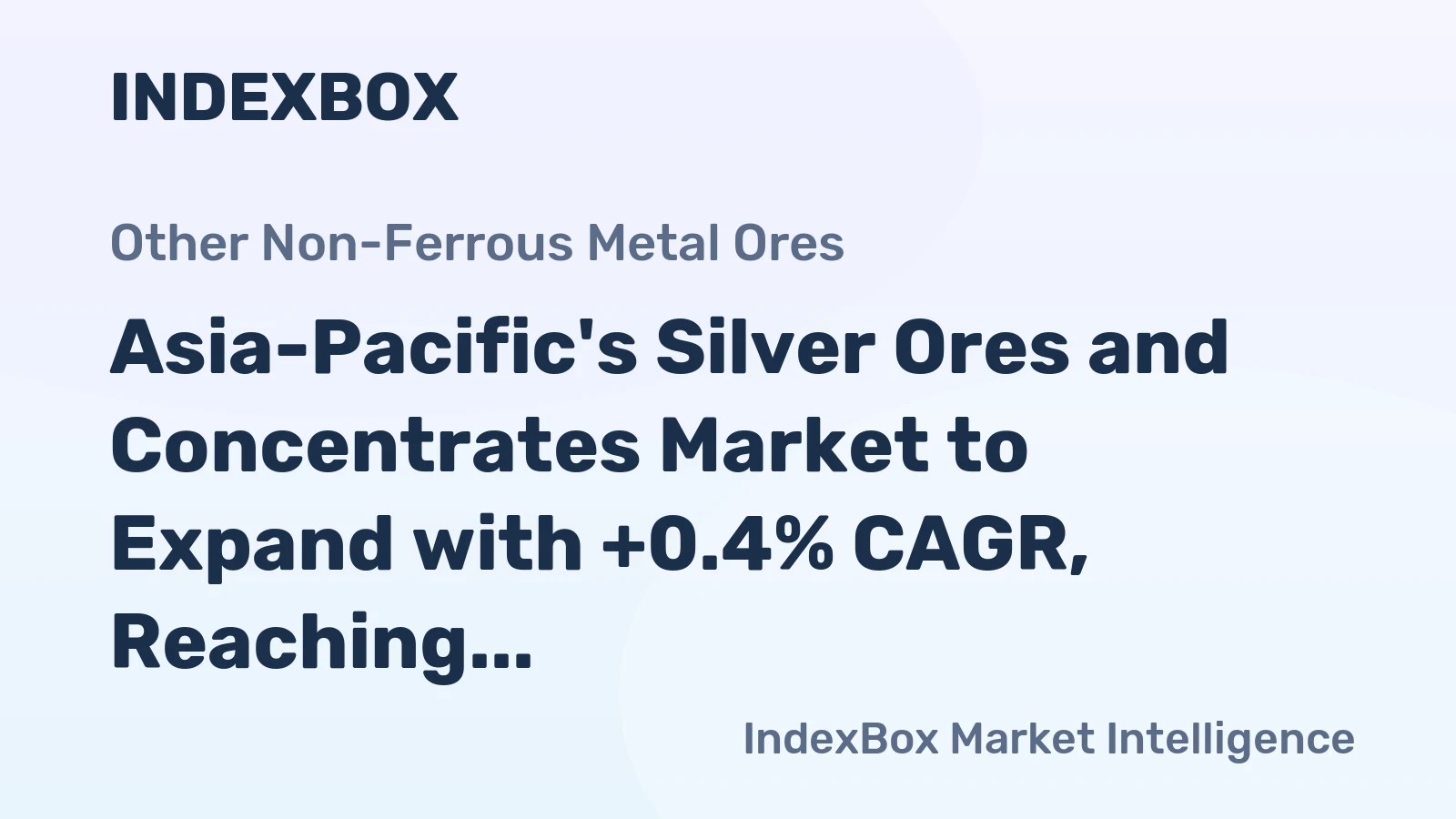Asia-Pacific's Silver Ores and Concentrates Market to Expand with +0.4% CAGR, Reaching $5.6B by 2035