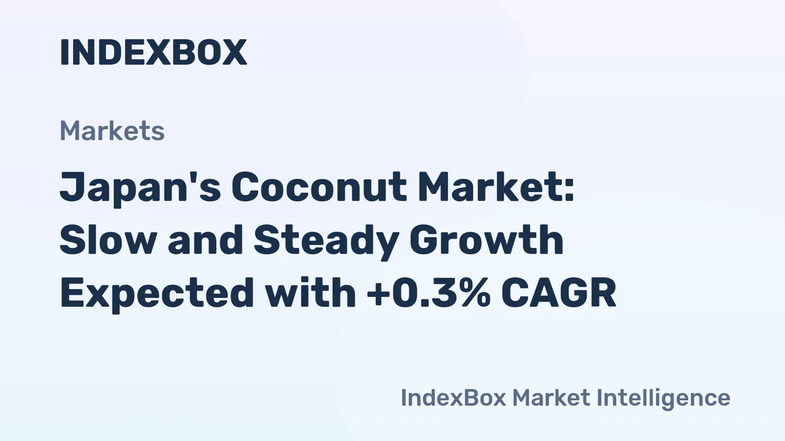 Japan's Coconut Market: Slow and Steady Growth Expected with +0.3% CAGR
