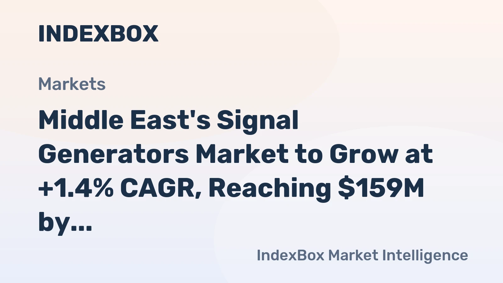 Middle East's Signal Generators Market to Grow at +1.4% CAGR, Reaching $159M by 2035