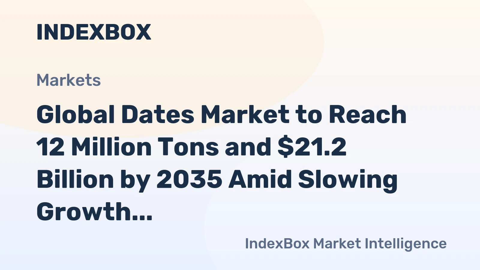 Global Dates Market to Reach 12 Million Tons and $21.2 Billion by 2035 Amid Slowing Growth