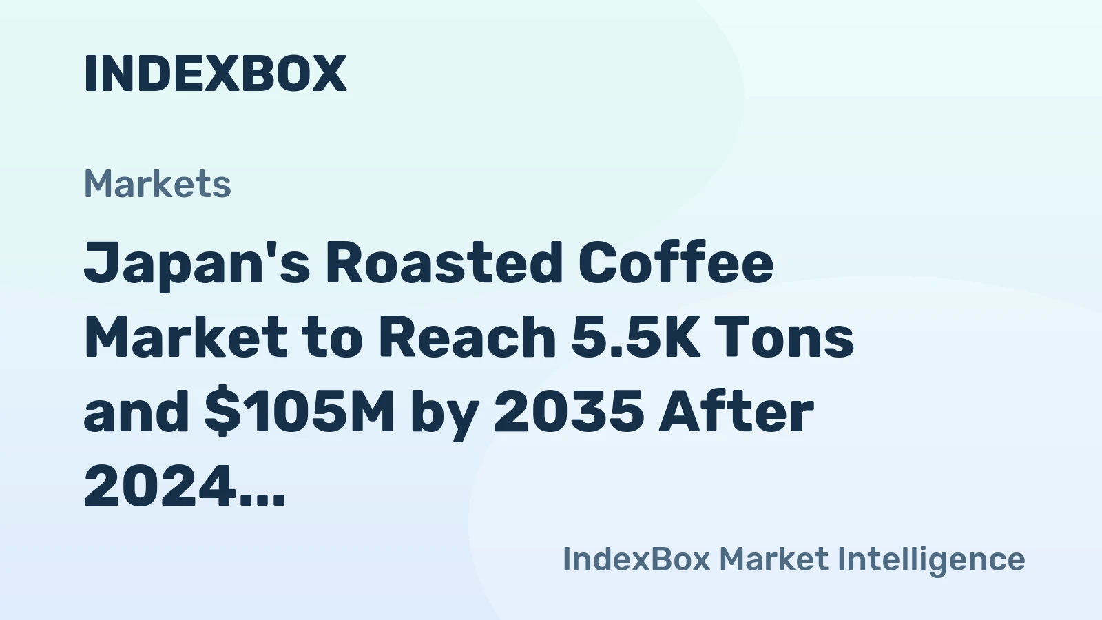 Japan's Roasted Coffee Market to Reach 5.5K Tons and $105M by 2035 After 2024 Contraction
