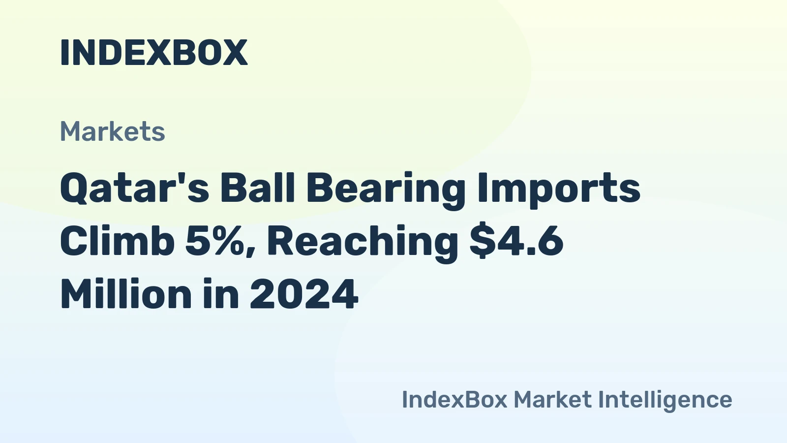 Qatar's Ball Bearing Imports Climb 5%, Reaching $4.6 Million in 2024