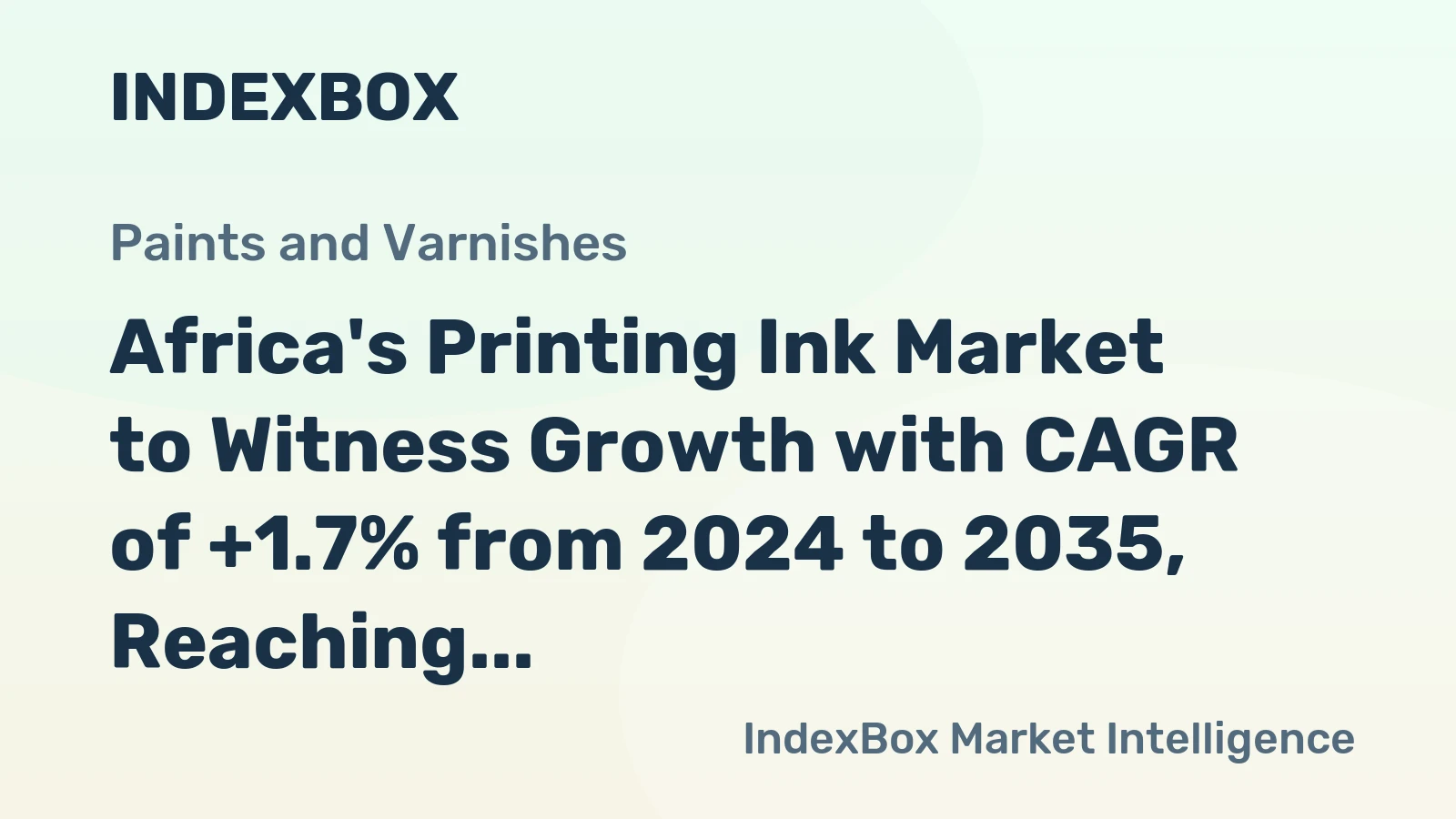 Africa's Printing Ink Market to Witness Growth with CAGR of +1.7% from 2024 to 2035, Reaching $3B by 2035