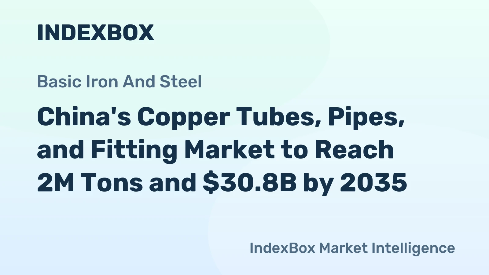 China's Copper Tubes, Pipes, and Fitting Market to Reach 2M Tons and $30.8B by 2035