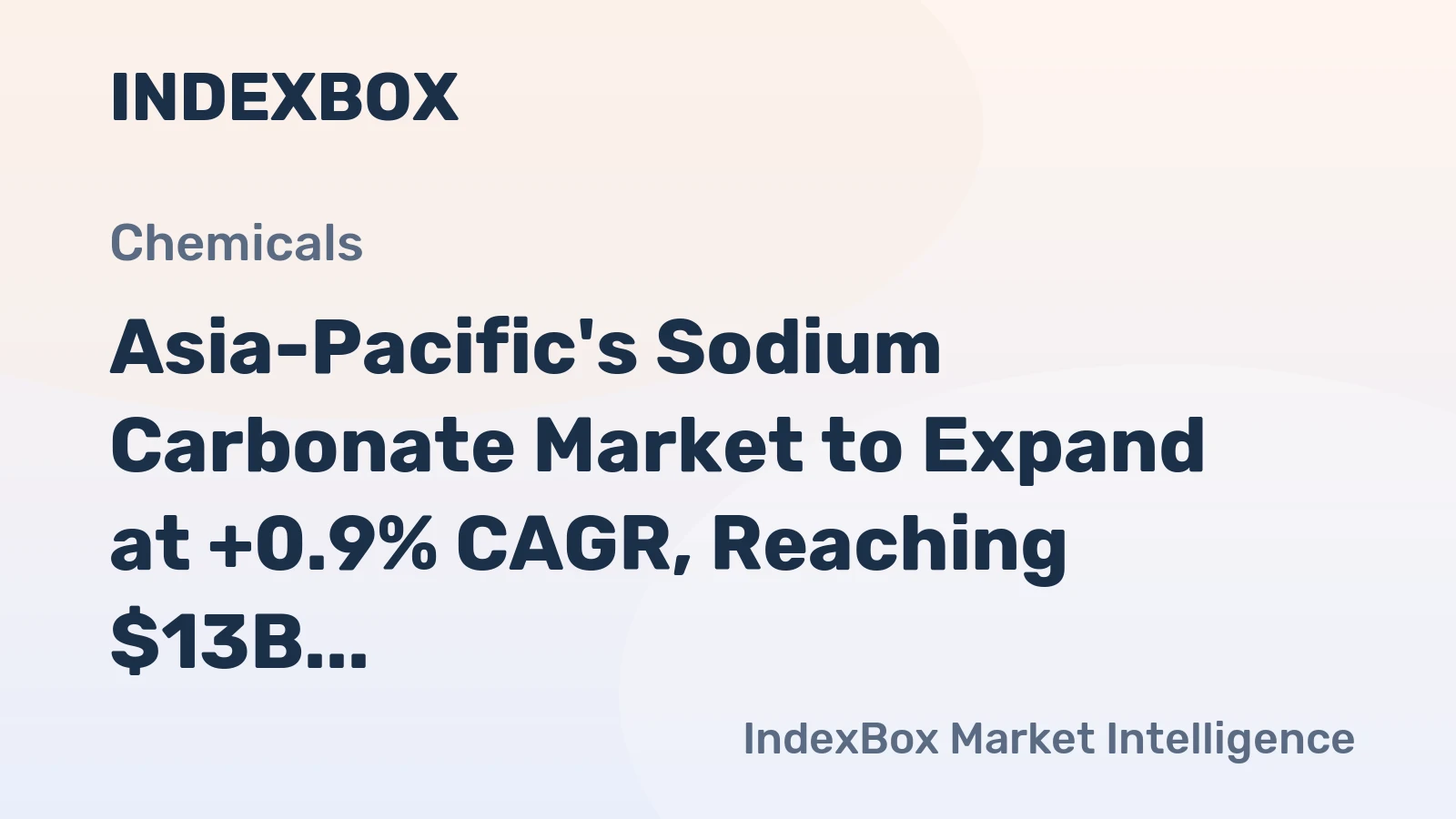 Asia-Pacific's Sodium Carbonate Market to Expand at +0.9% CAGR, Reaching $13B by 2035