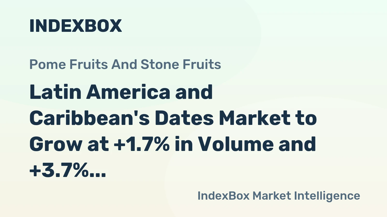 Latin America and Caribbean's Dates Market to Grow at +1.7% in Volume and +3.7% in Value by 2035