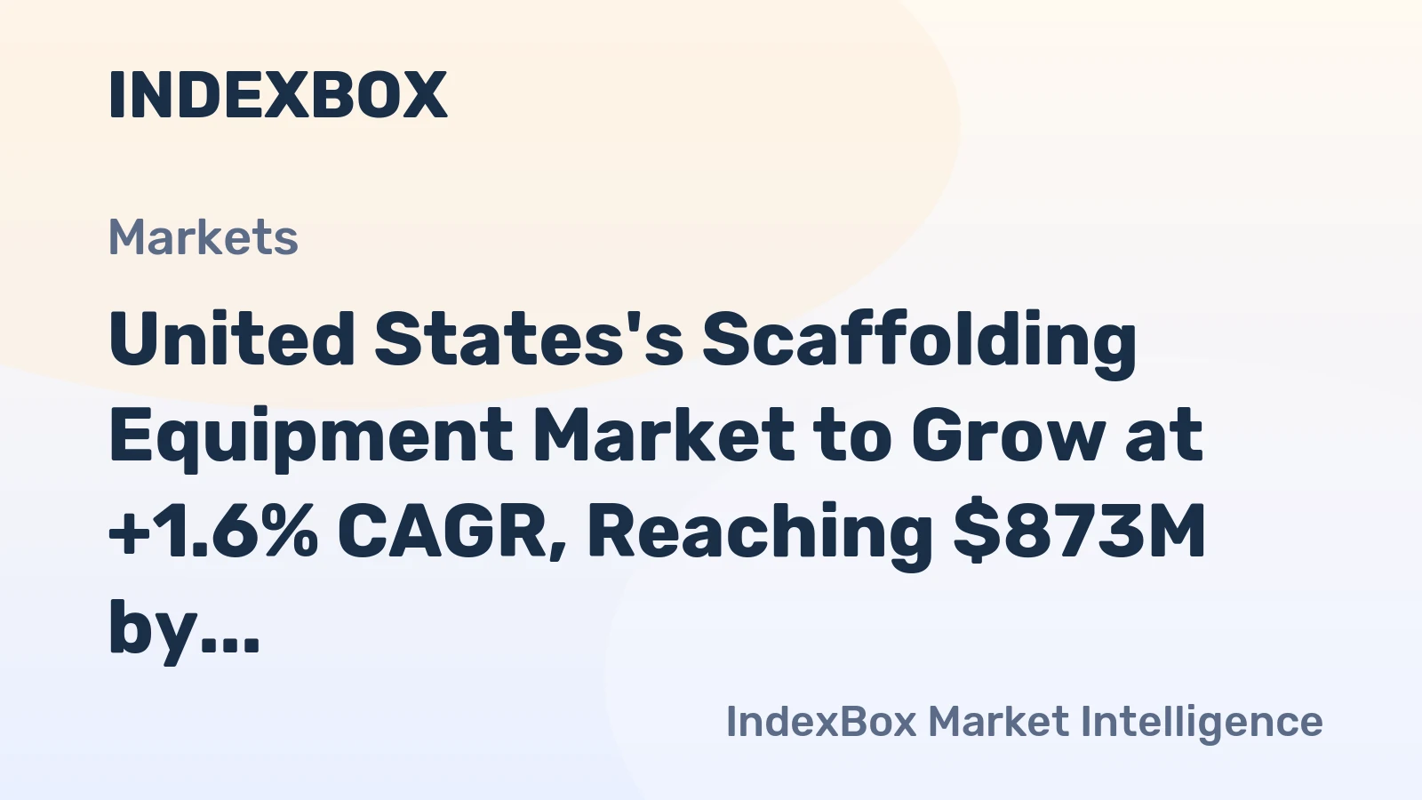 United States's Scaffolding Equipment Market to Grow at +1.6% CAGR, Reaching $873M by 2035