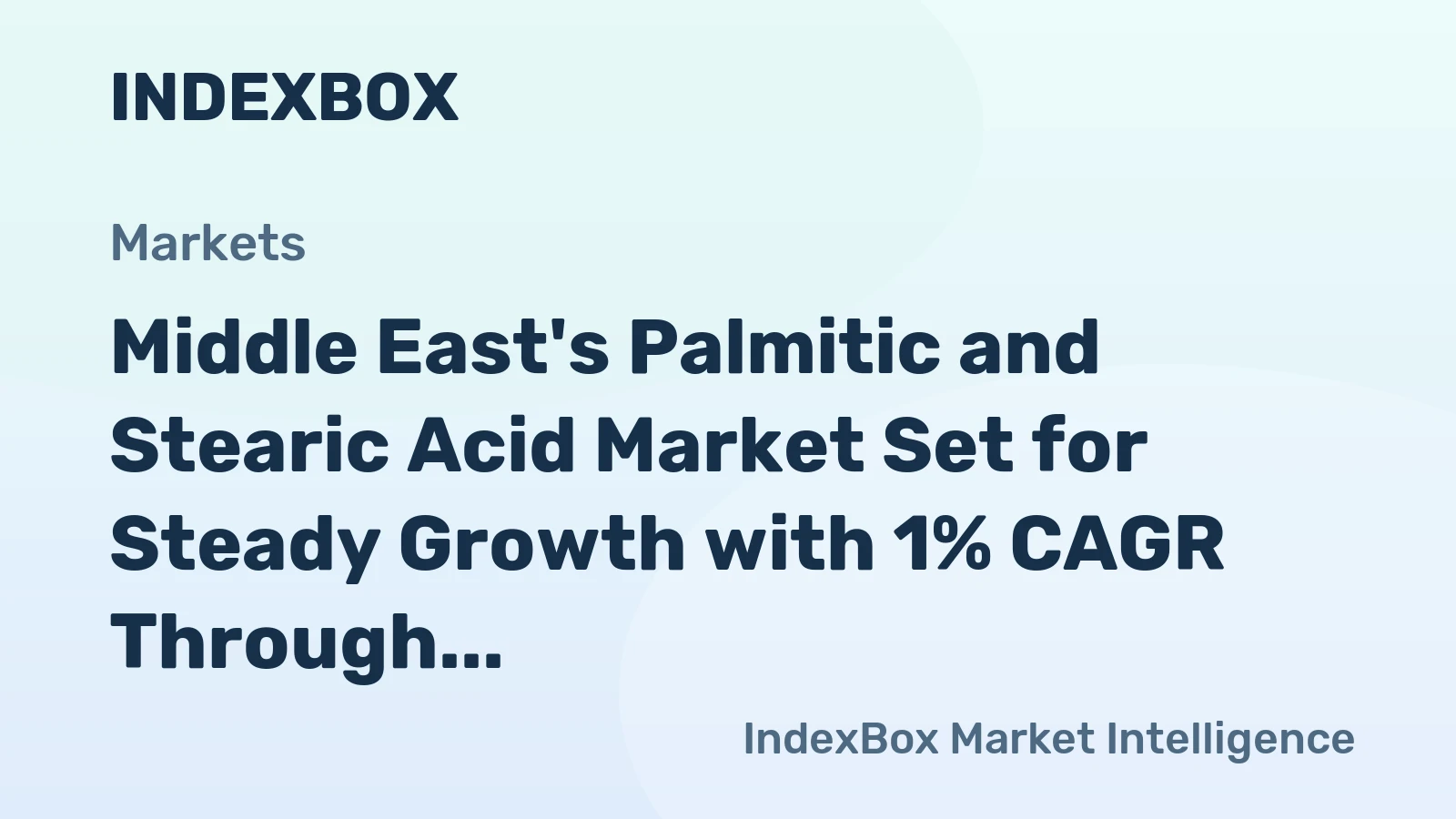Middle East's Palmitic and Stearic Acid Market Set for Steady Growth with 1% CAGR Through 2035