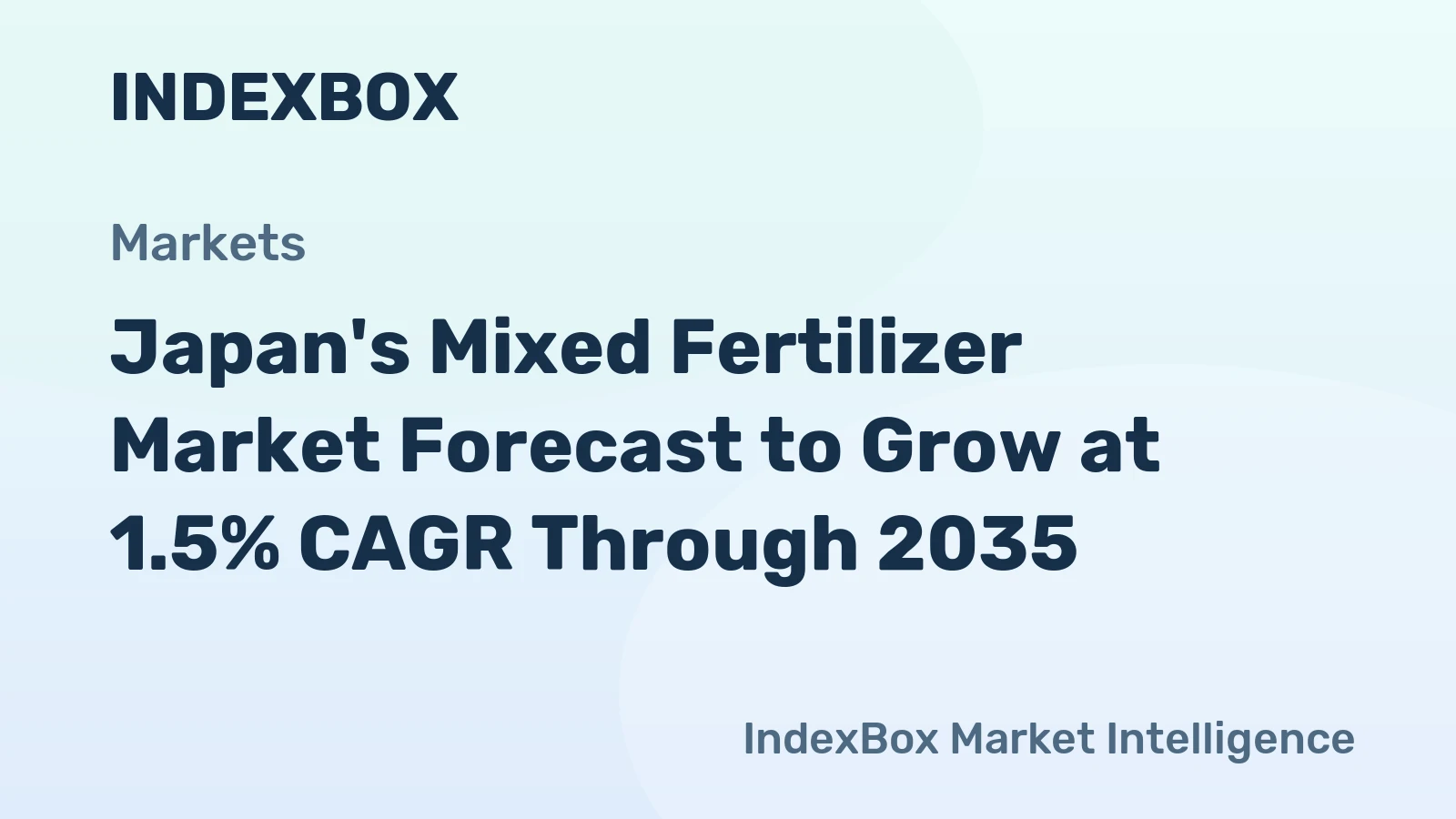Japan's Mixed Fertilizer Market Forecast to Grow at 1.5% CAGR Through 2035