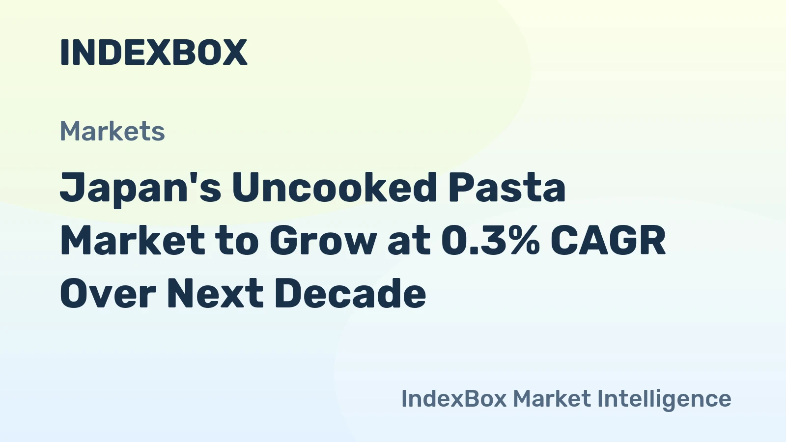 Japan's Uncooked Pasta Market to Grow at 0.3% CAGR Over Next Decade