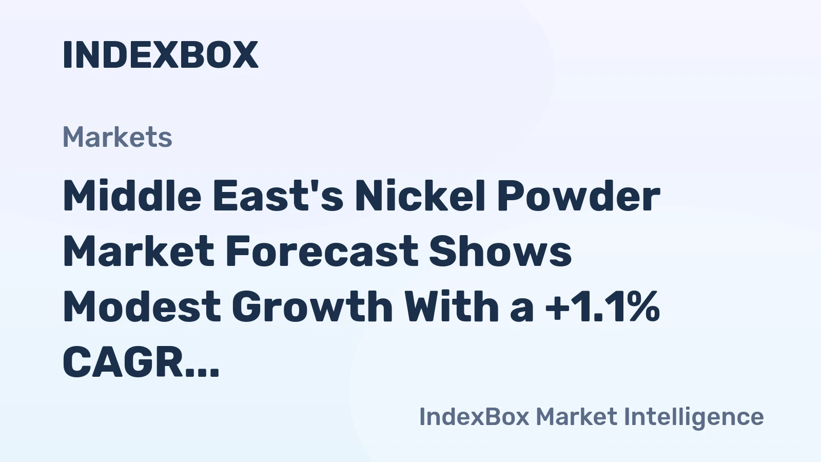 Middle East's Nickel Powder Market Forecast Shows Modest Growth With a +1.1% CAGR Through 2035
