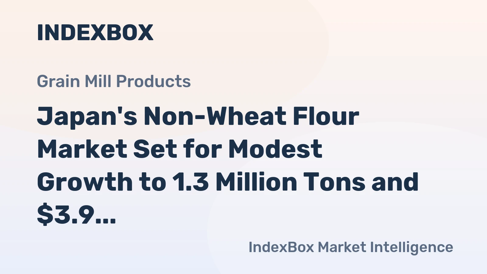 Japan's Non-Wheat Flour Market Set for Modest Growth to 1.3 Million Tons and $3.9 Billion by 2035