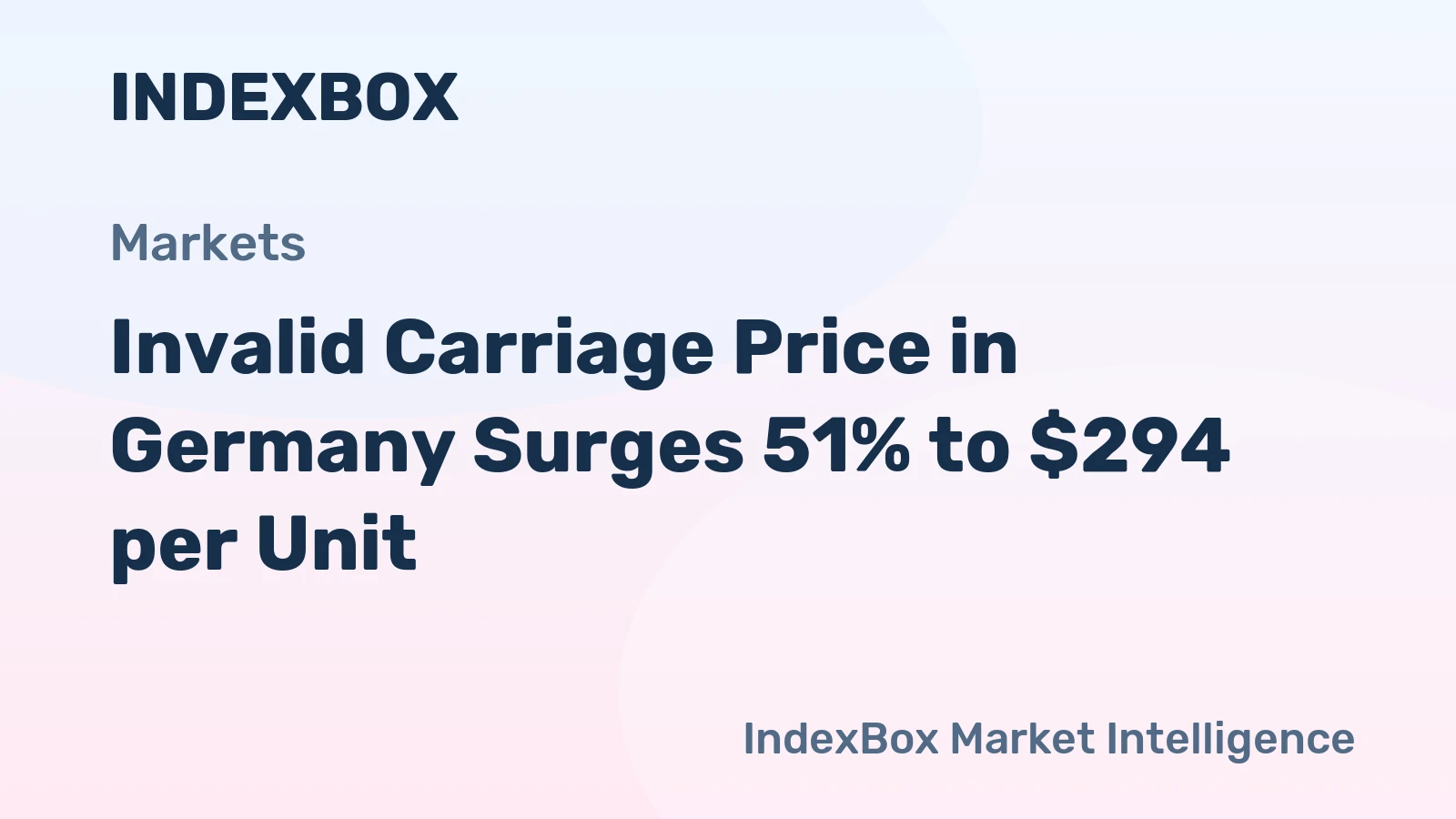 Invalid Carriage Price in Germany Surges 51% to $294 per Unit