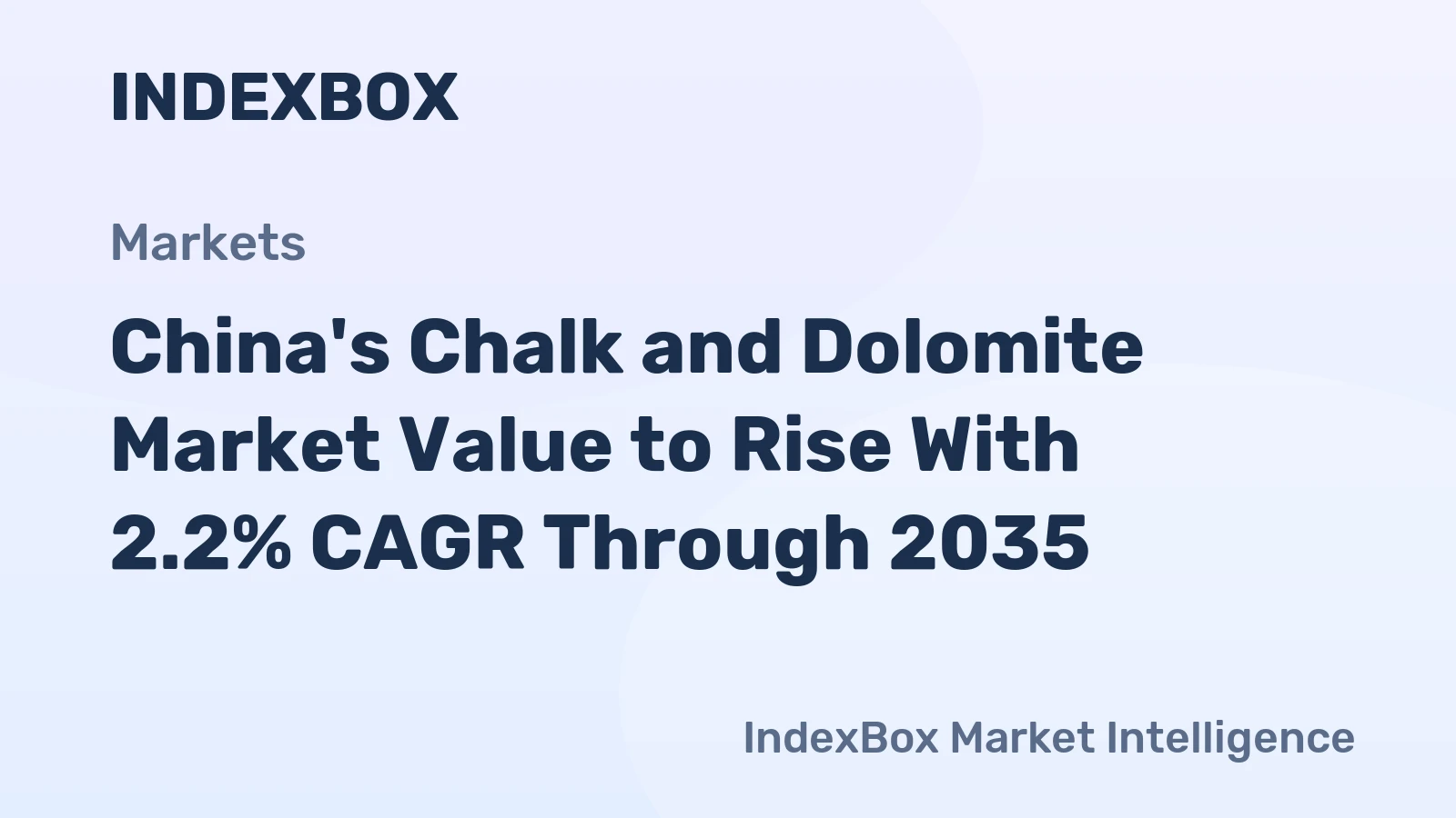 China's Chalk and Dolomite Market Value to Rise With 2.2% CAGR Through 2035