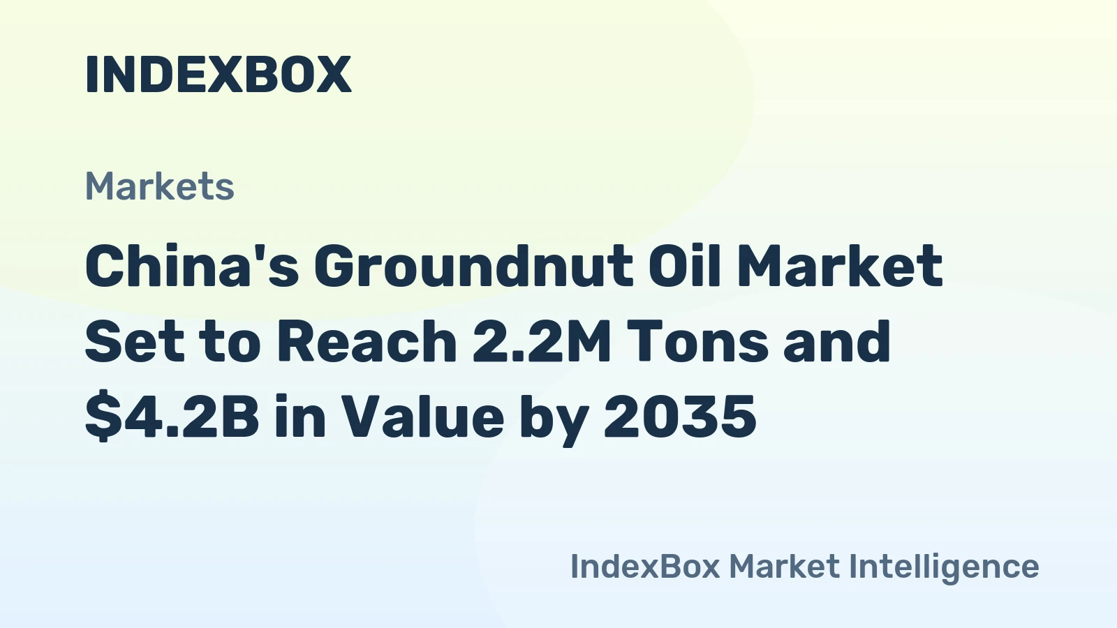 China's Groundnut Oil Market Set to Reach 2.2M Tons and $4.2B in Value by 2035