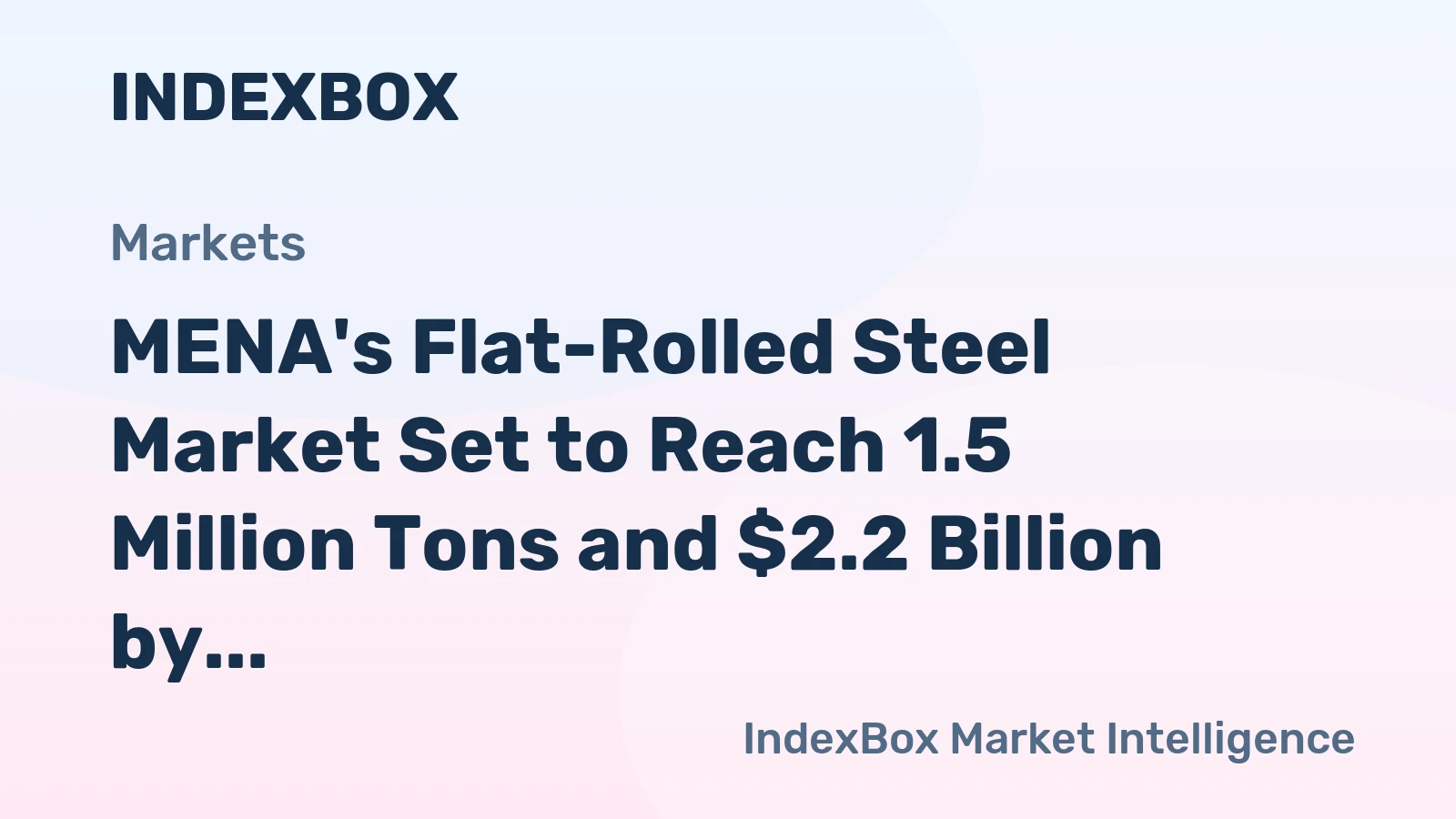MENA's Flat-Rolled Steel Market Set to Reach 1.5 Million Tons and $2.2 Billion by 2035
