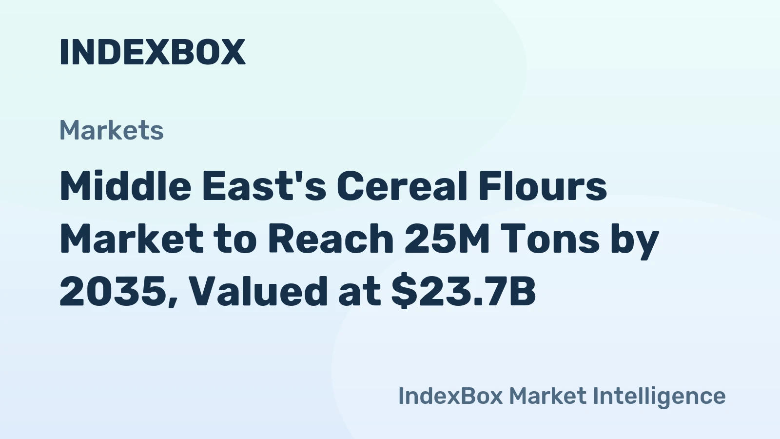 Middle East's Cereal Flours Market to Reach 25M Tons by 2035, Valued at $23.7B