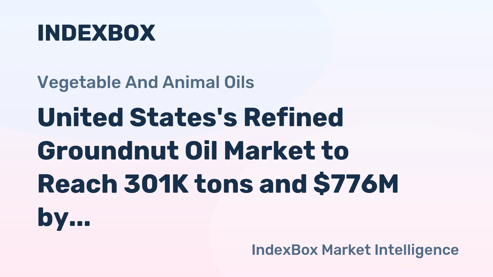 United States's Refined Groundnut Oil Market to Reach 301K tons and $776M by 2035