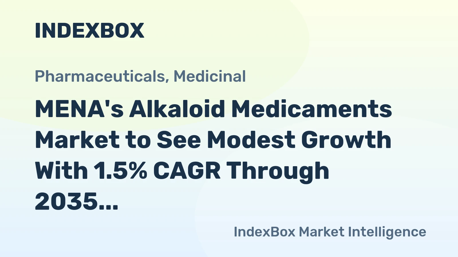 MENA's Alkaloid Medicaments Market to See Modest Growth With 1.5% CAGR Through 2035
