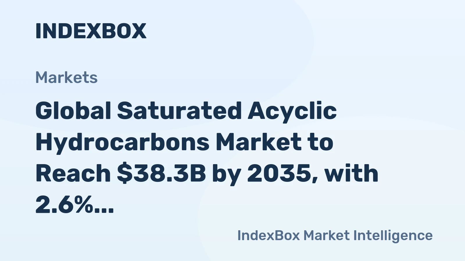 Global Saturated Acyclic Hydrocarbons Market to Reach $38.3B by 2035, with 2.6% CAGR