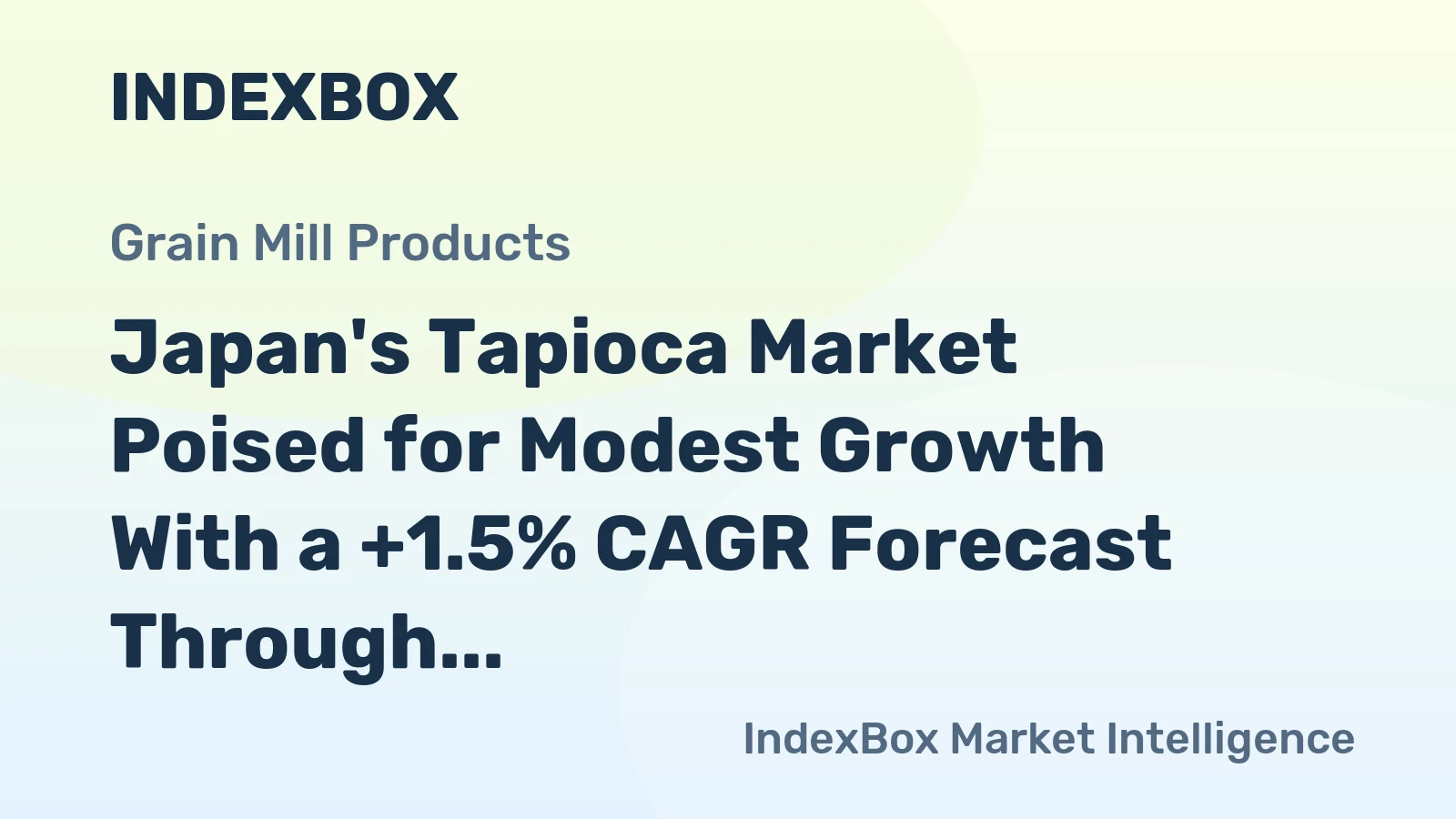 Japan's Tapioca Market Poised for Modest Growth With a +1.5% CAGR Forecast Through 2035