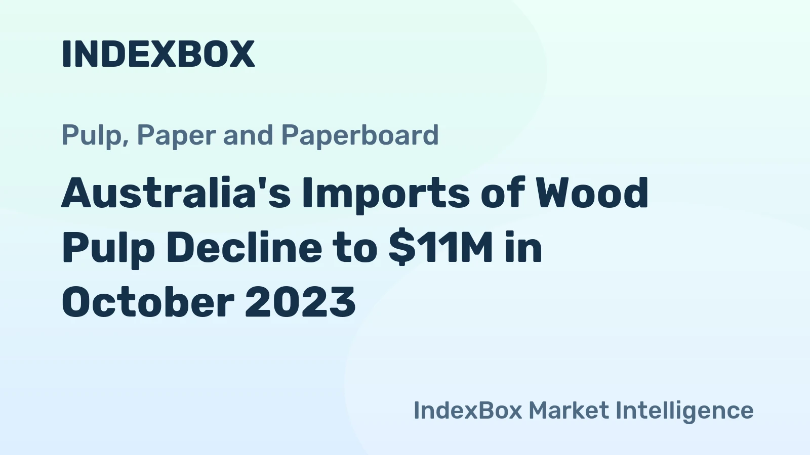 Australia's Imports of Wood Pulp Decline to $11M in October 2023
