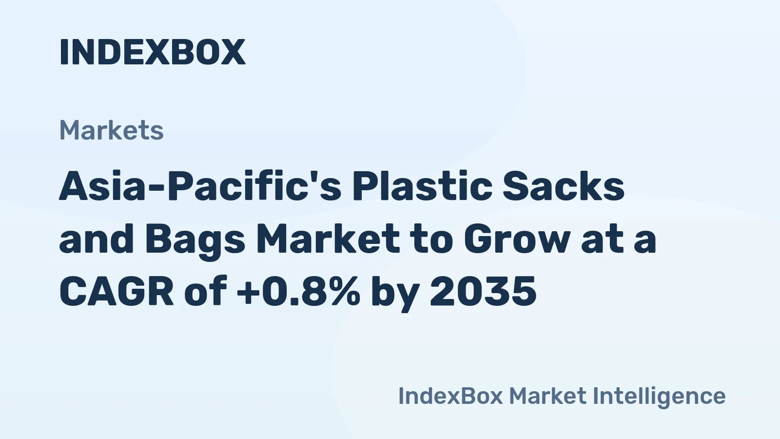 Asia-Pacific's Plastic Sacks and Bags Market to Grow at a CAGR of +0.8% by 2035
