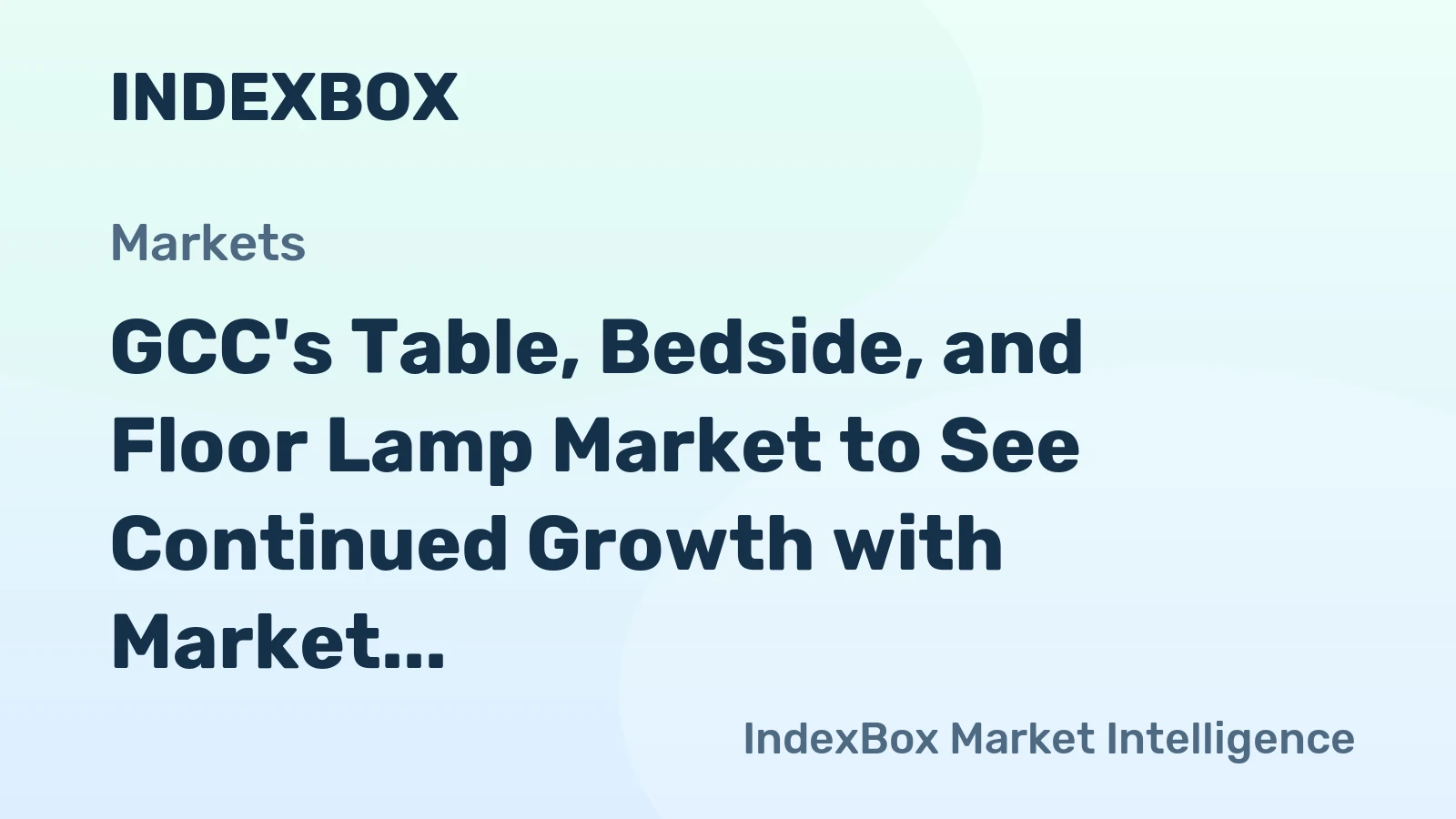 GCC's Table, Bedside, and Floor Lamp Market to See Continued Growth with Market Volume Reaching 16K Tons and Value Hitting $169M by 2035