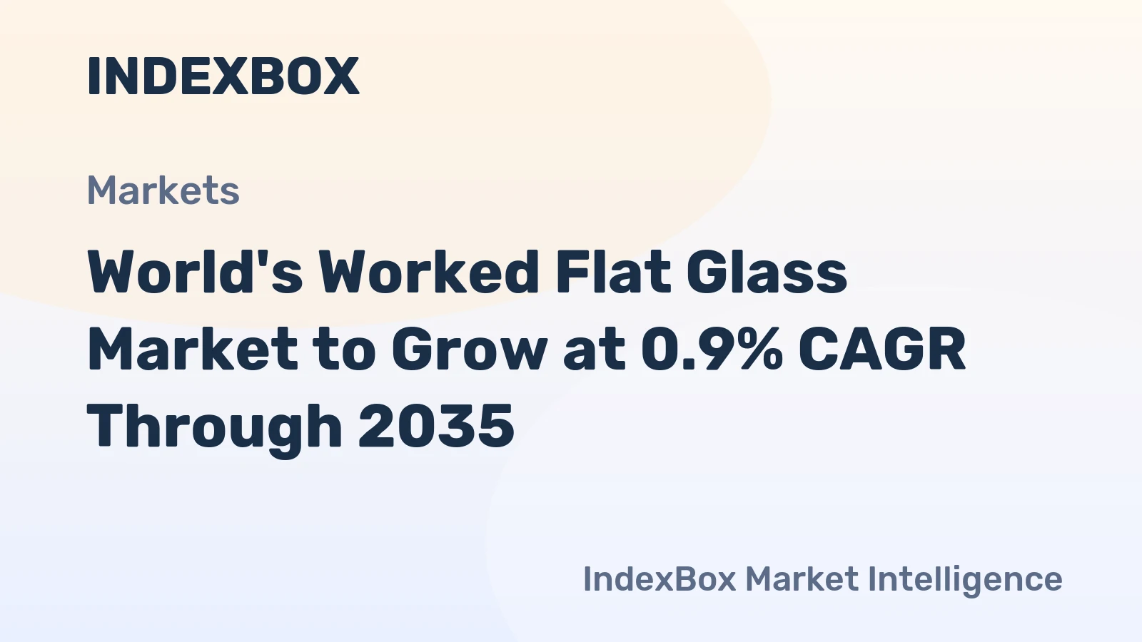 World's Worked Flat Glass Market to Grow at 0.9% CAGR Through 2035