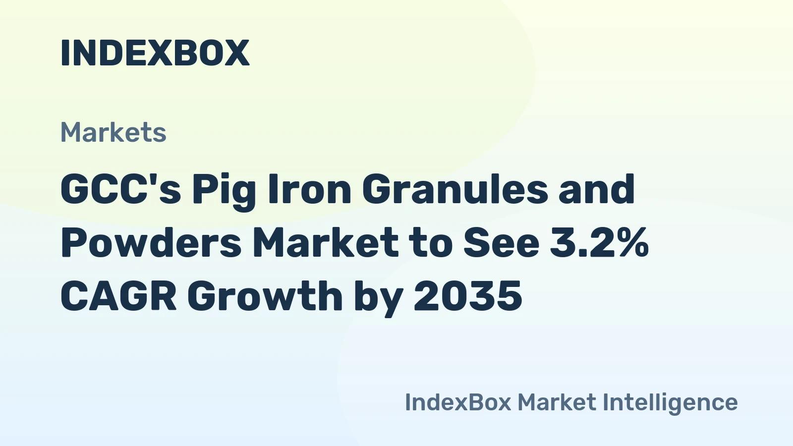 GCC's Pig Iron Granules and Powders Market to See 3.2% CAGR Growth by 2035