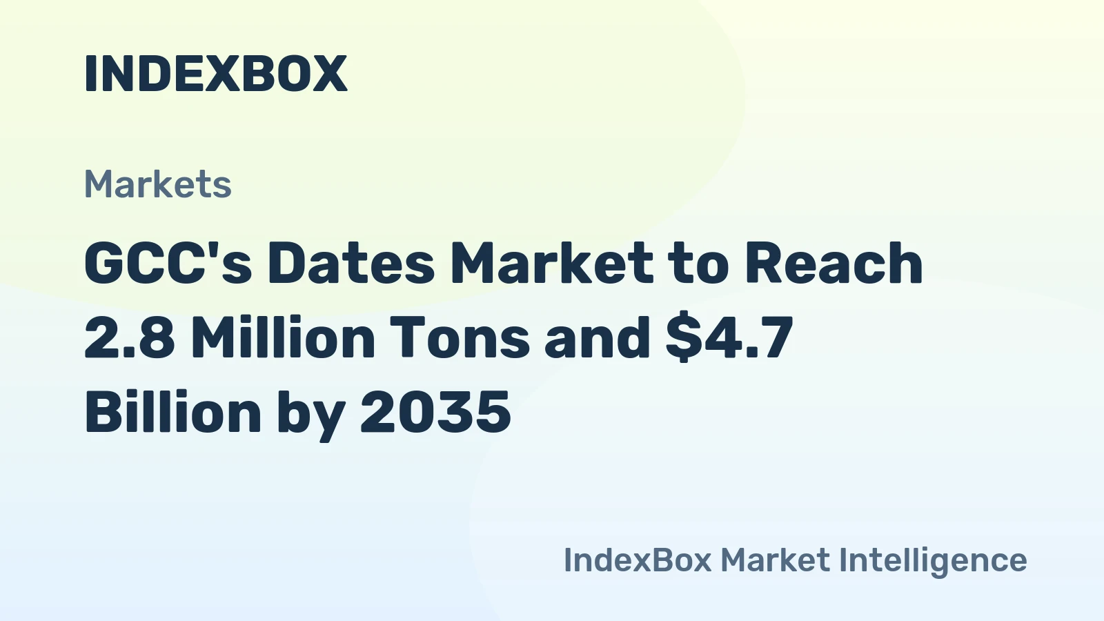 GCC's Dates Market to Reach 2.8 Million Tons and $4.7 Billion by 2035