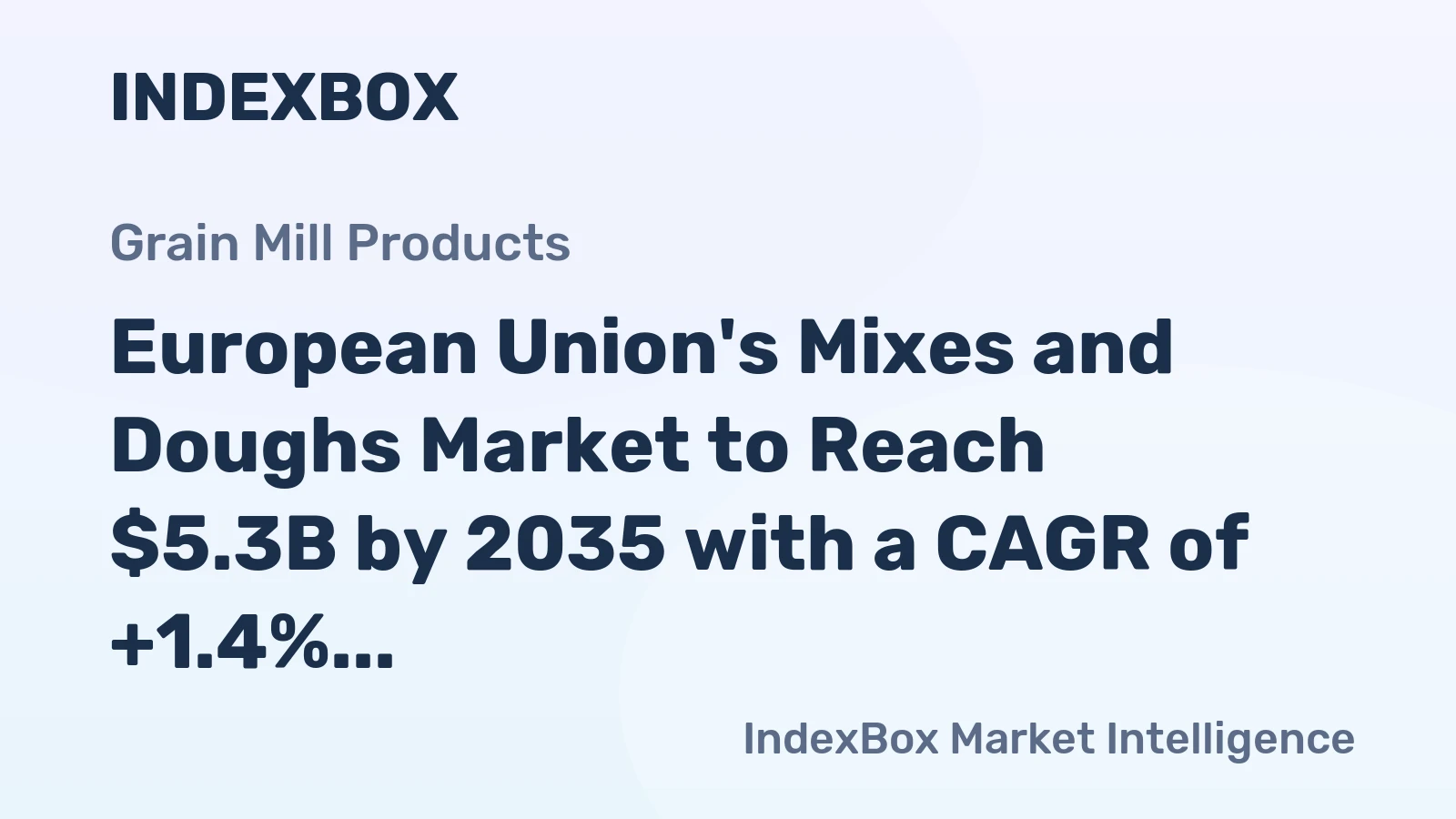 European Union's Mixes and Doughs Market to Reach $5.3B by 2035 with a CAGR of +1.4% in Volume