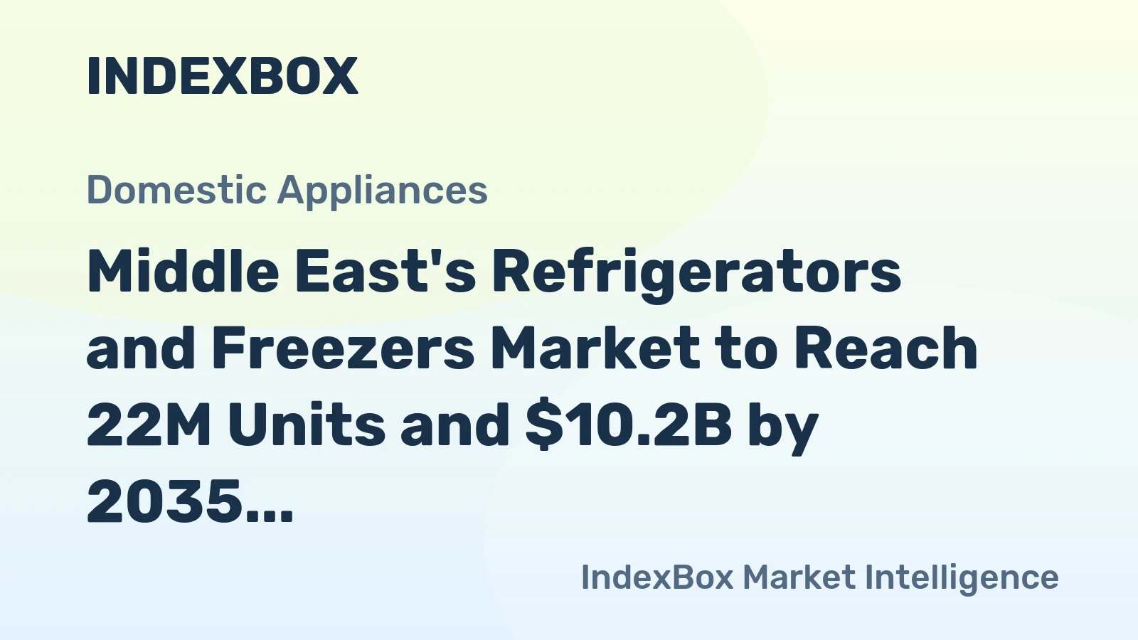 Middle East's Refrigerators and Freezers Market to Reach 22M Units and $10.2B by 2035