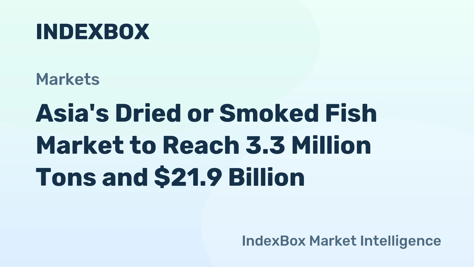 Asia's Dried or Smoked Fish Market to Reach 3.3 Million Tons and $21.9 Billion