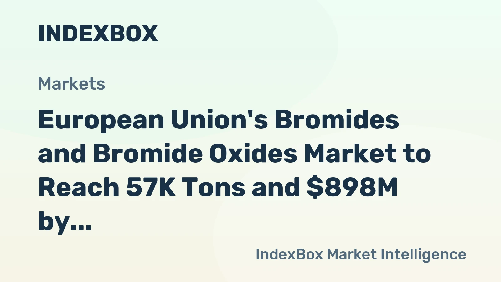 European Union's Bromides and Bromide Oxides Market to Reach 57K Tons and $898M by 2035, Driven by Increasing Demand