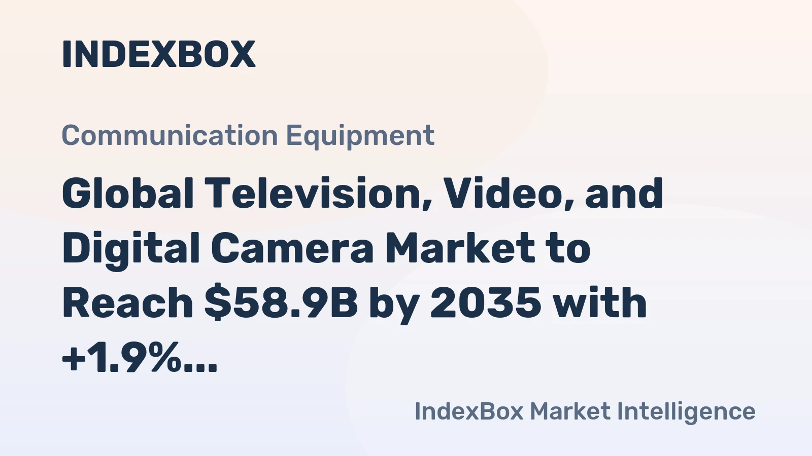 Global Television, Video, and Digital Camera Market to Reach $58.9B by 2035 with +1.9% CAGR