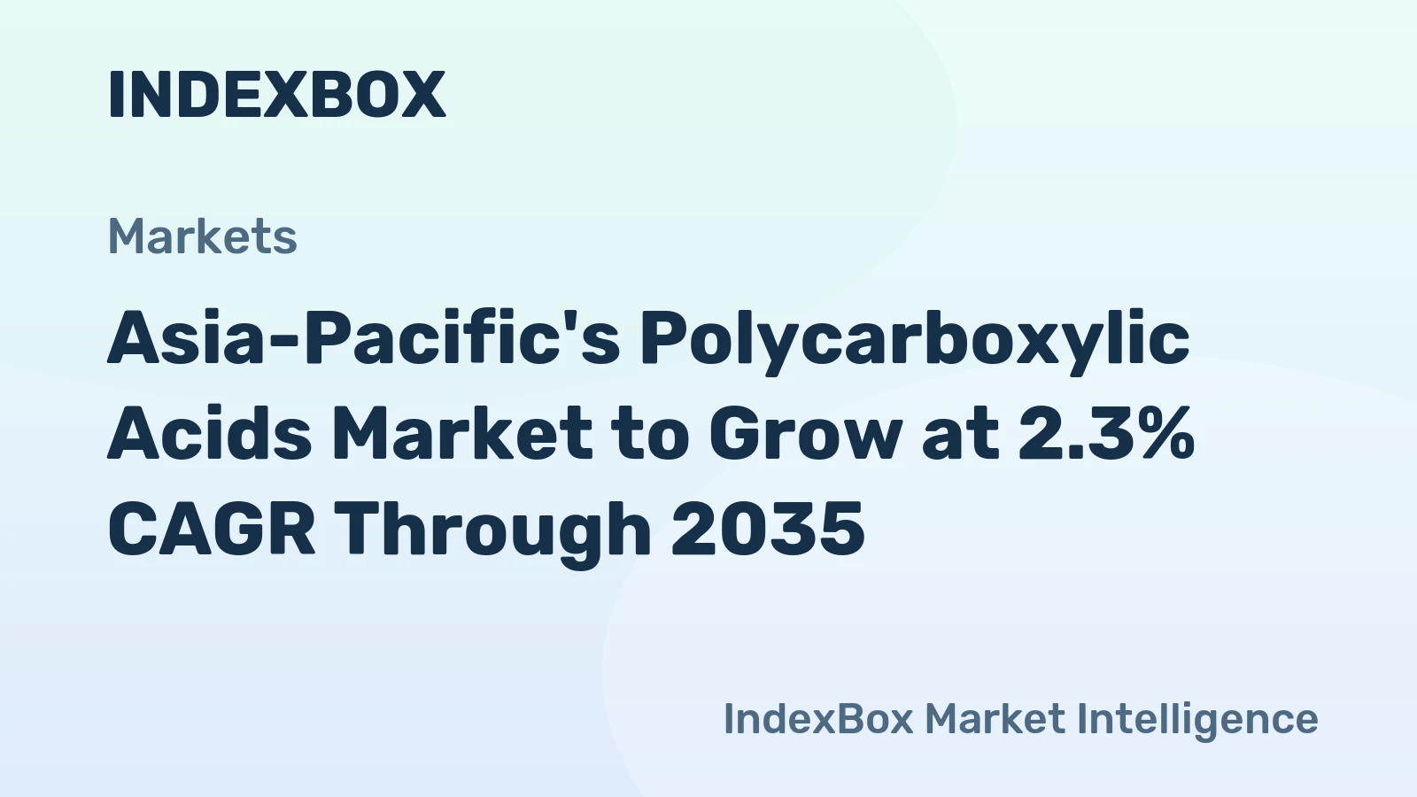 Asia-Pacific's Polycarboxylic Acids Market to Grow at 2.3% CAGR Through 2035