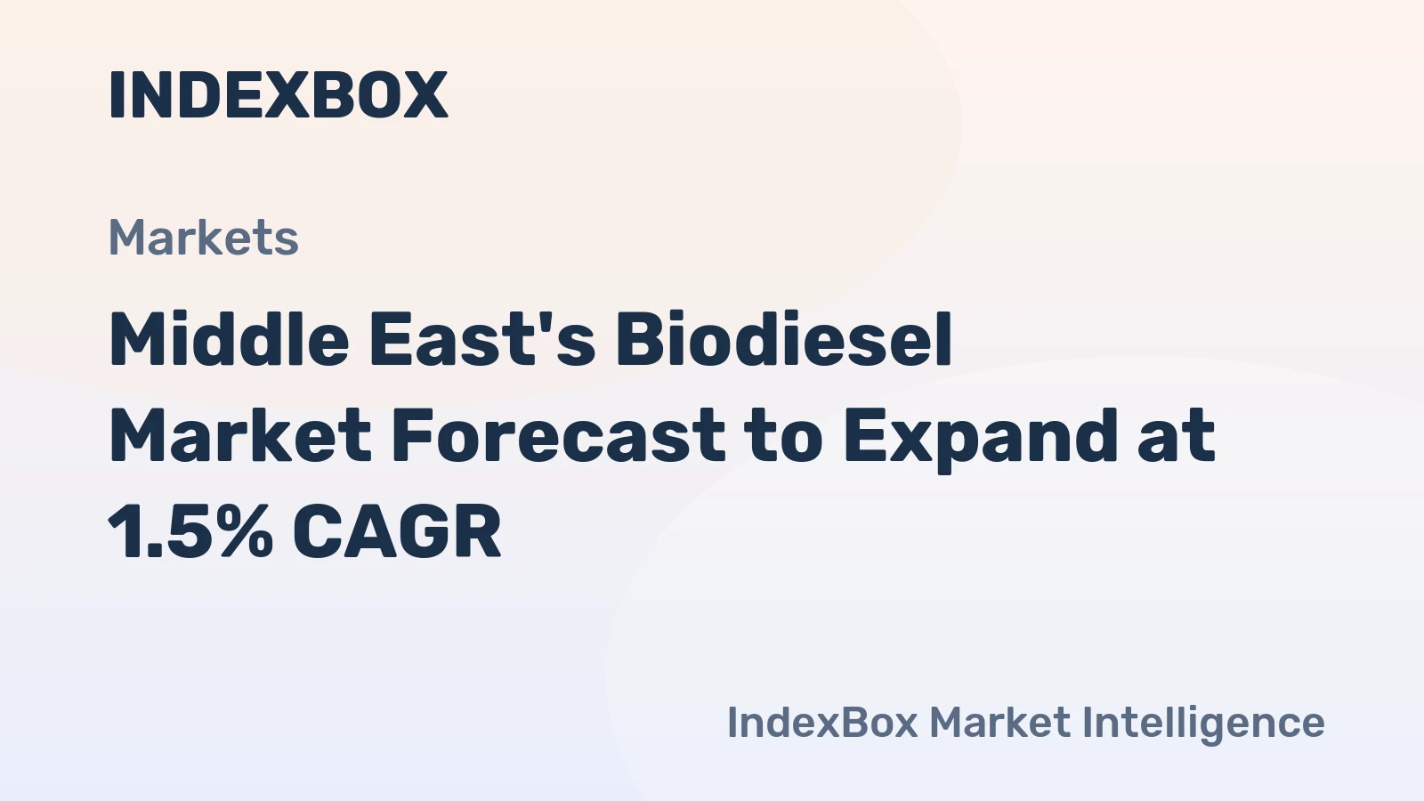 Middle East's Biodiesel Market Forecast to Expand at 1.5% CAGR
