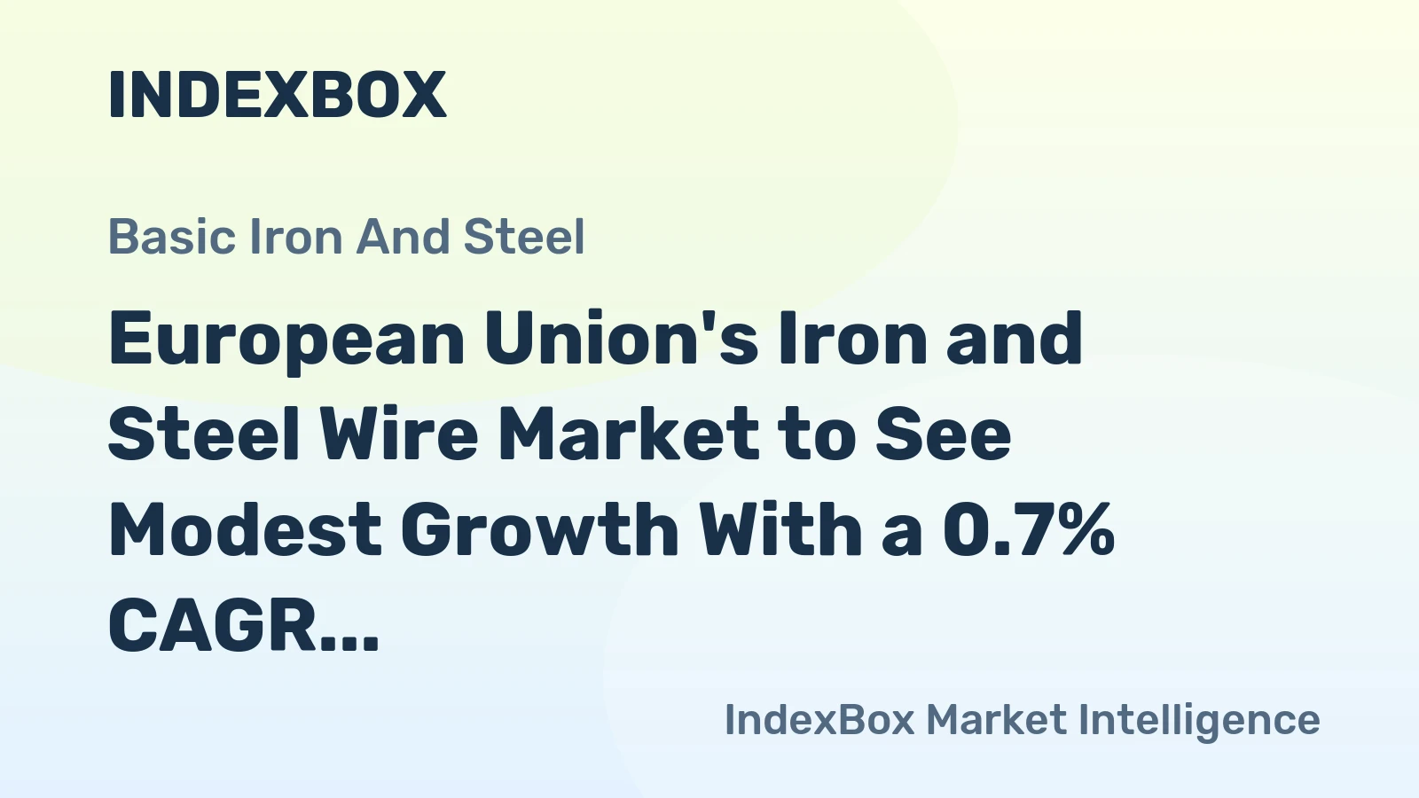European Union's Iron and Steel Wire Market to See Modest Growth With a 0.7% CAGR