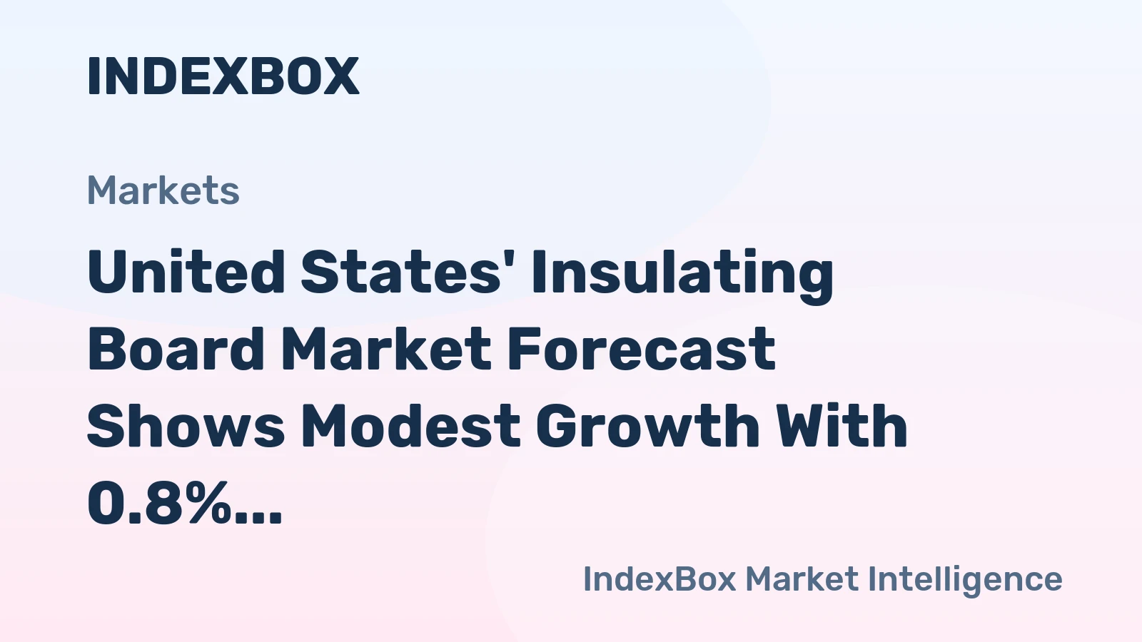 United States' Insulating Board Market Forecast Shows Modest Growth With 0.8% CAGR in Value