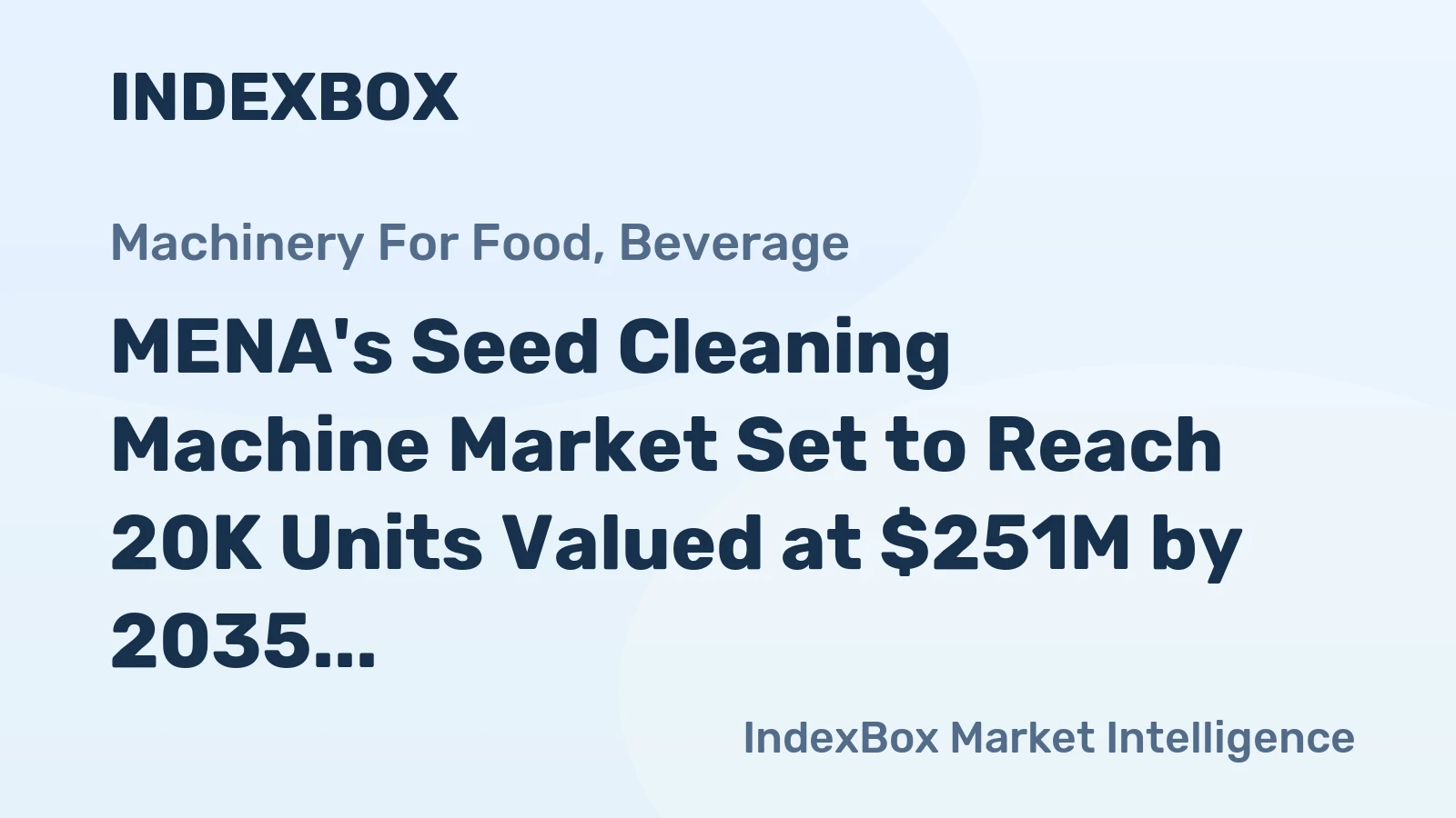 MENA's Seed Cleaning Machine Market Set to Reach 20K Units Valued at $251M by 2035