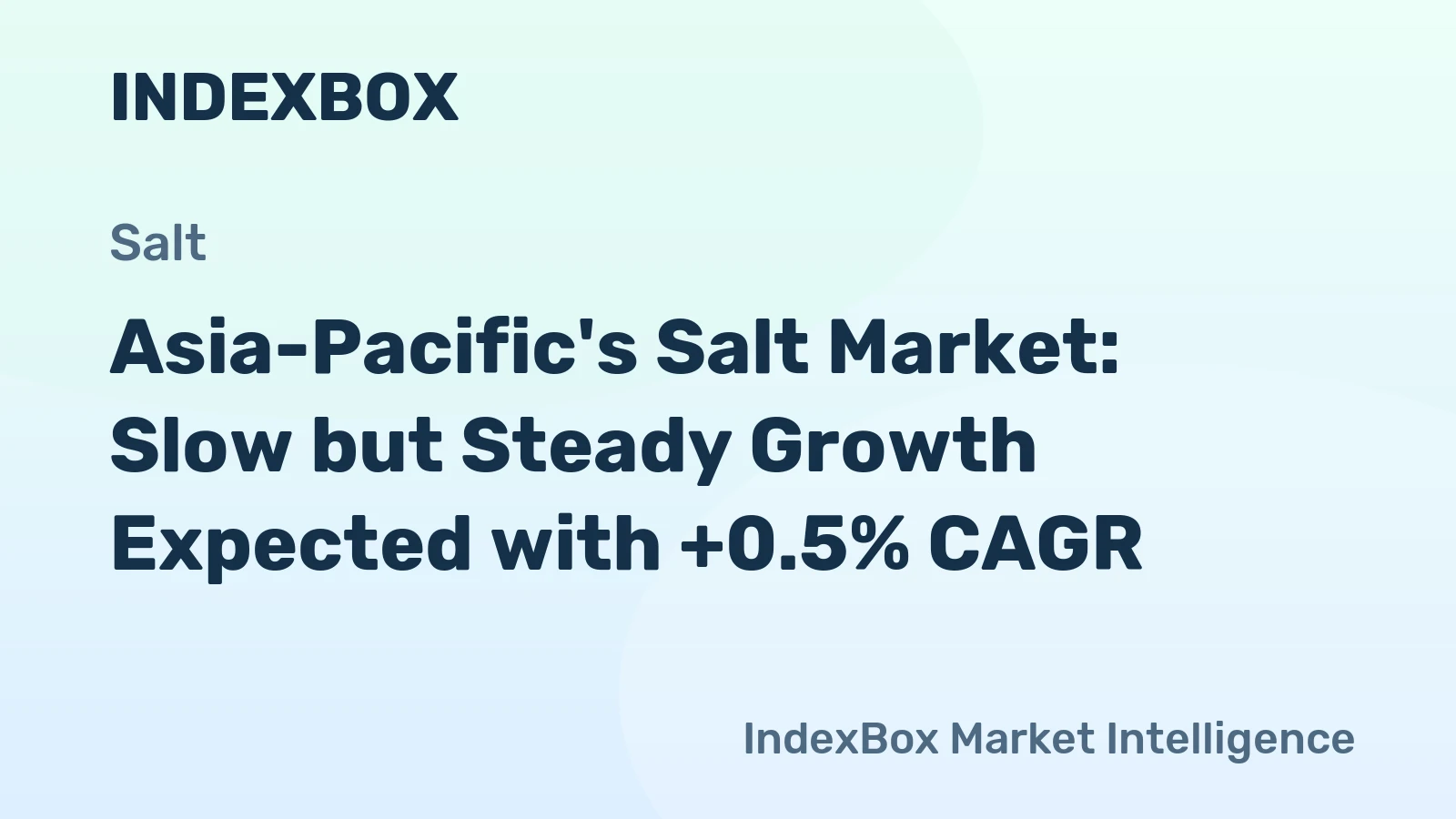 Asia-Pacific's Salt Market: Slow but Steady Growth Expected with +0.5% CAGR
