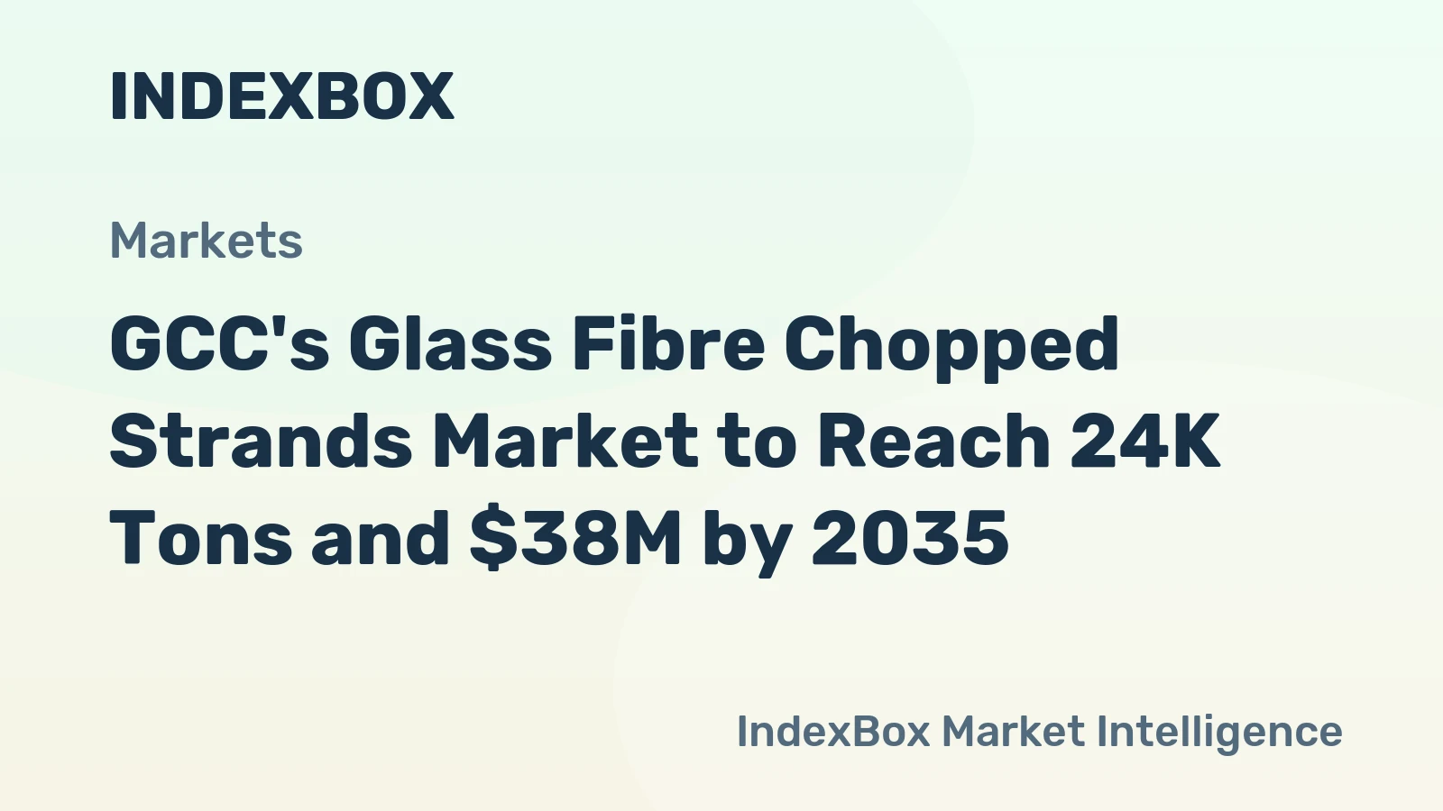 GCC's Glass Fibre Chopped Strands Market to Reach 24K Tons and $38M by 2035