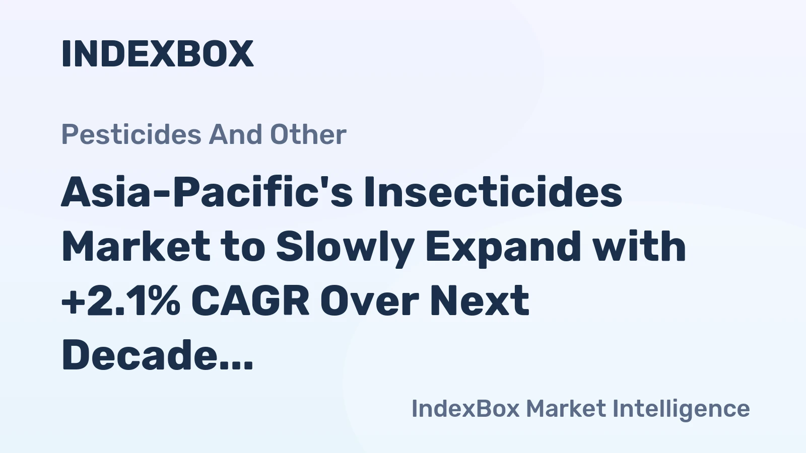 Asia-Pacific's Insecticides Market to Slowly Expand with +2.1% CAGR Over Next Decade, Reaching 1.2M Tons by 2035